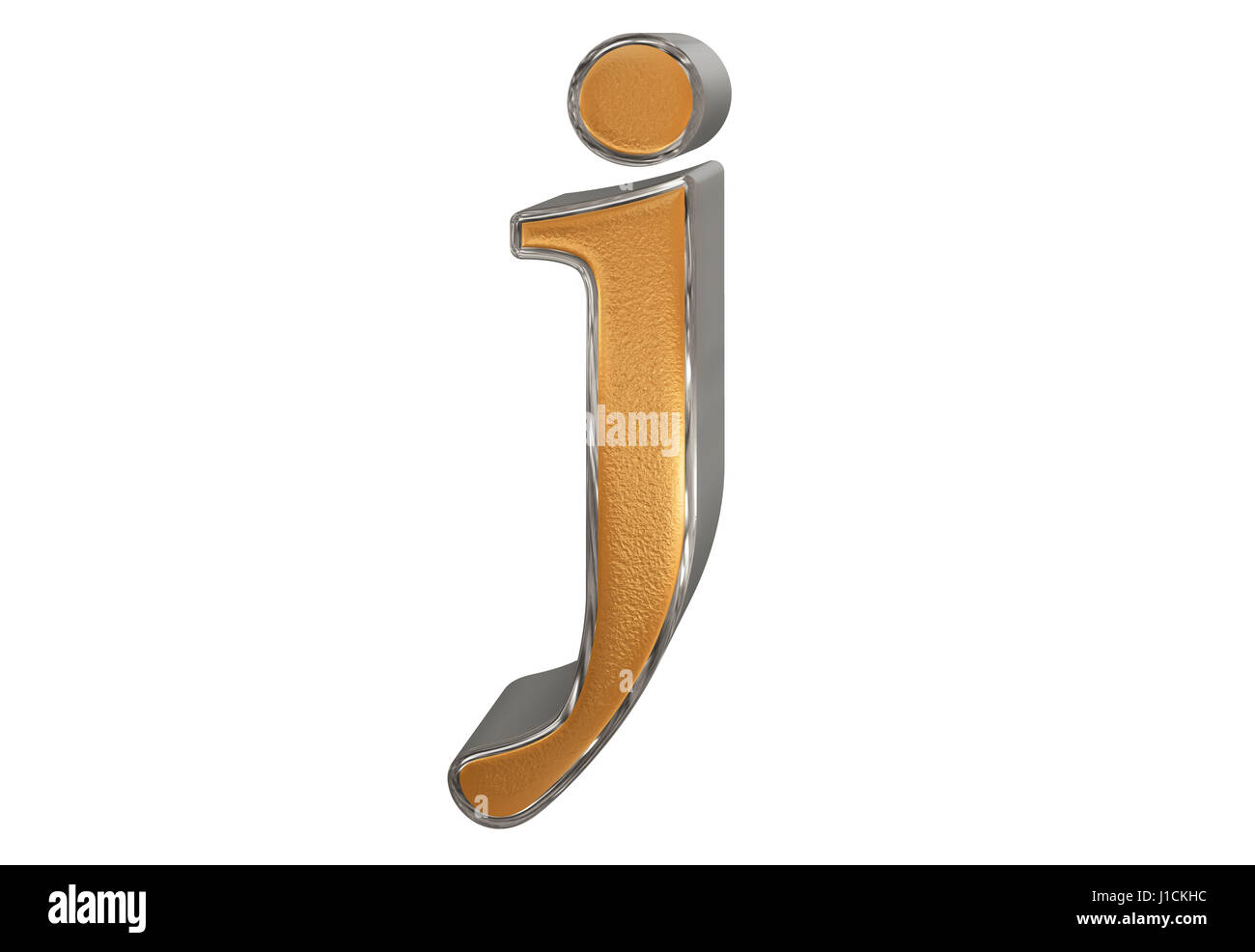 Lowercase letter J, isolated on white, with clipping path, 3D ...