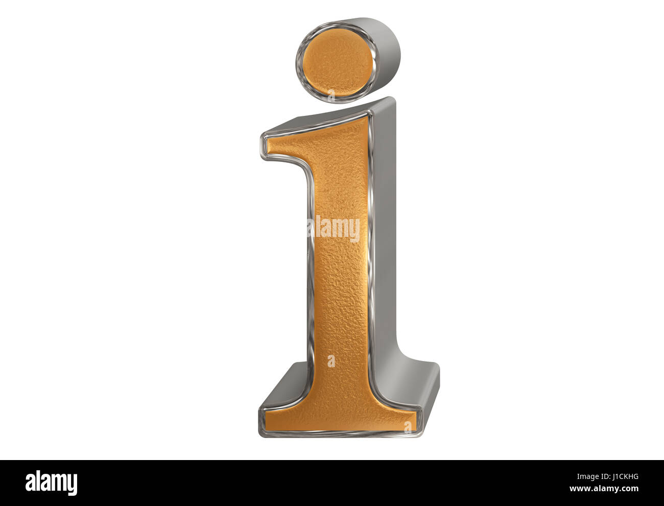 Lowercase letter I, isolated on white, with clipping path, 3D ...