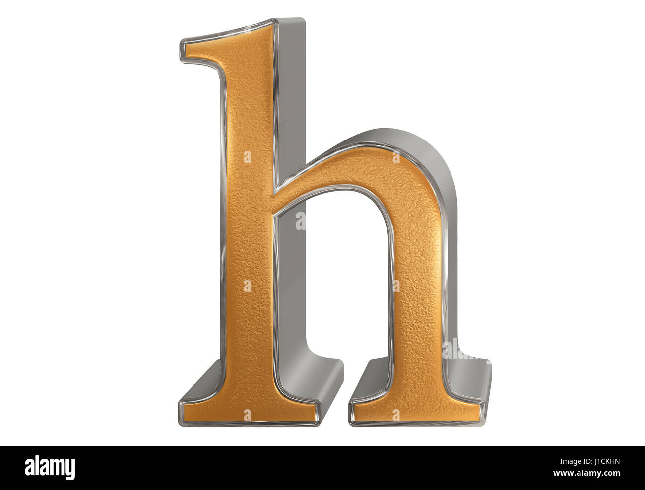 Lowercase letter H, isolated on white, with clipping path, 3D ...