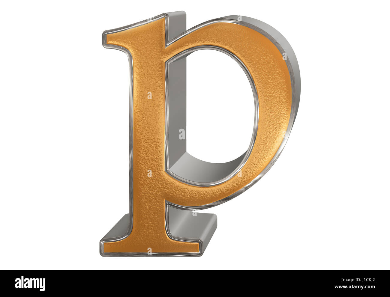 Lowercase letter P, isolated on white, with clipping path, 3D ...