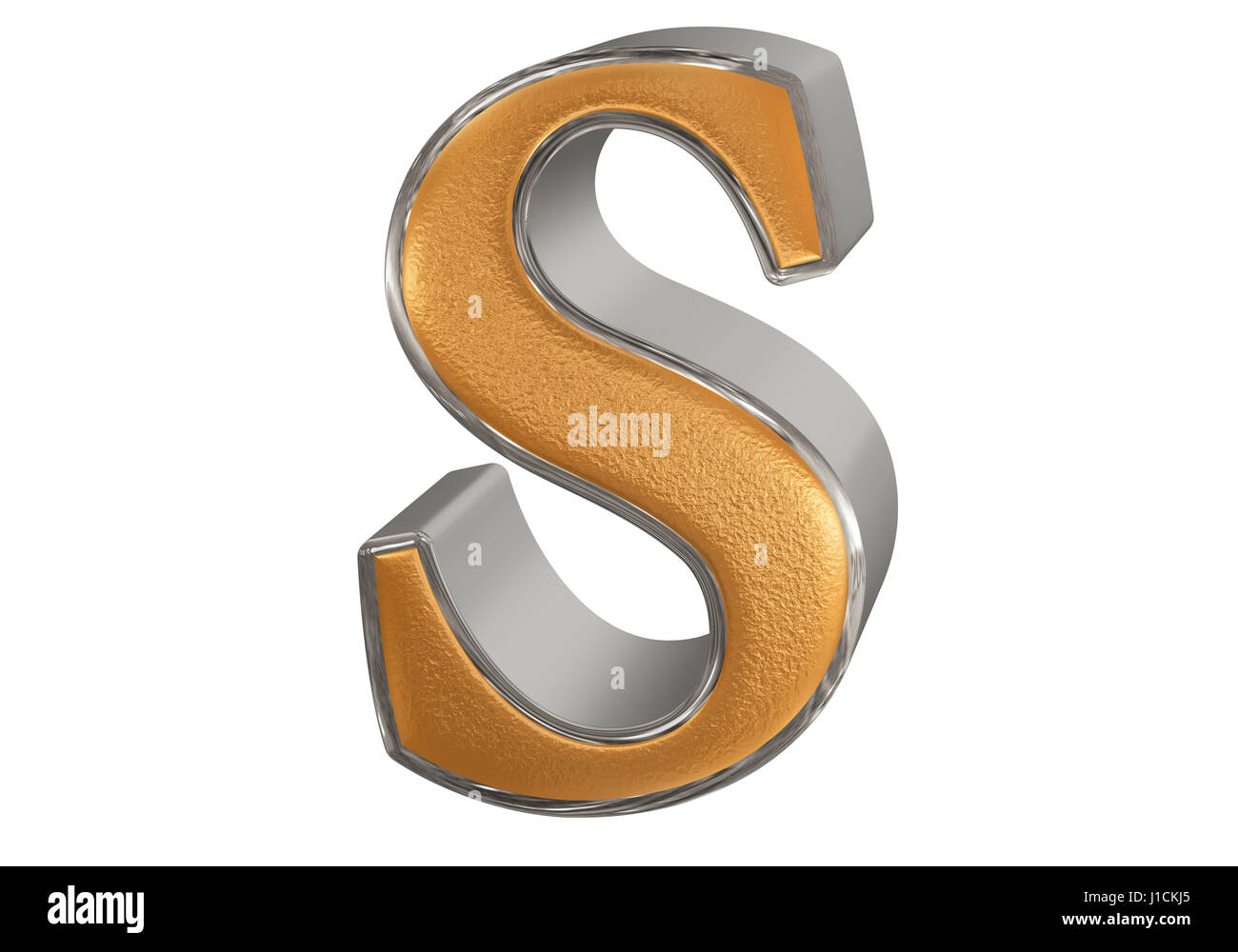 Lowercase letter S, isolated on white, with clipping path, 3D ...