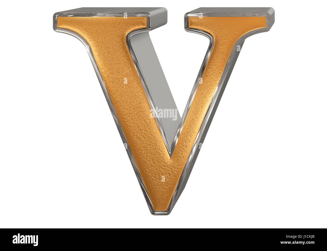 Lowercase letter V, isolated on white, with clipping path, 3D ...