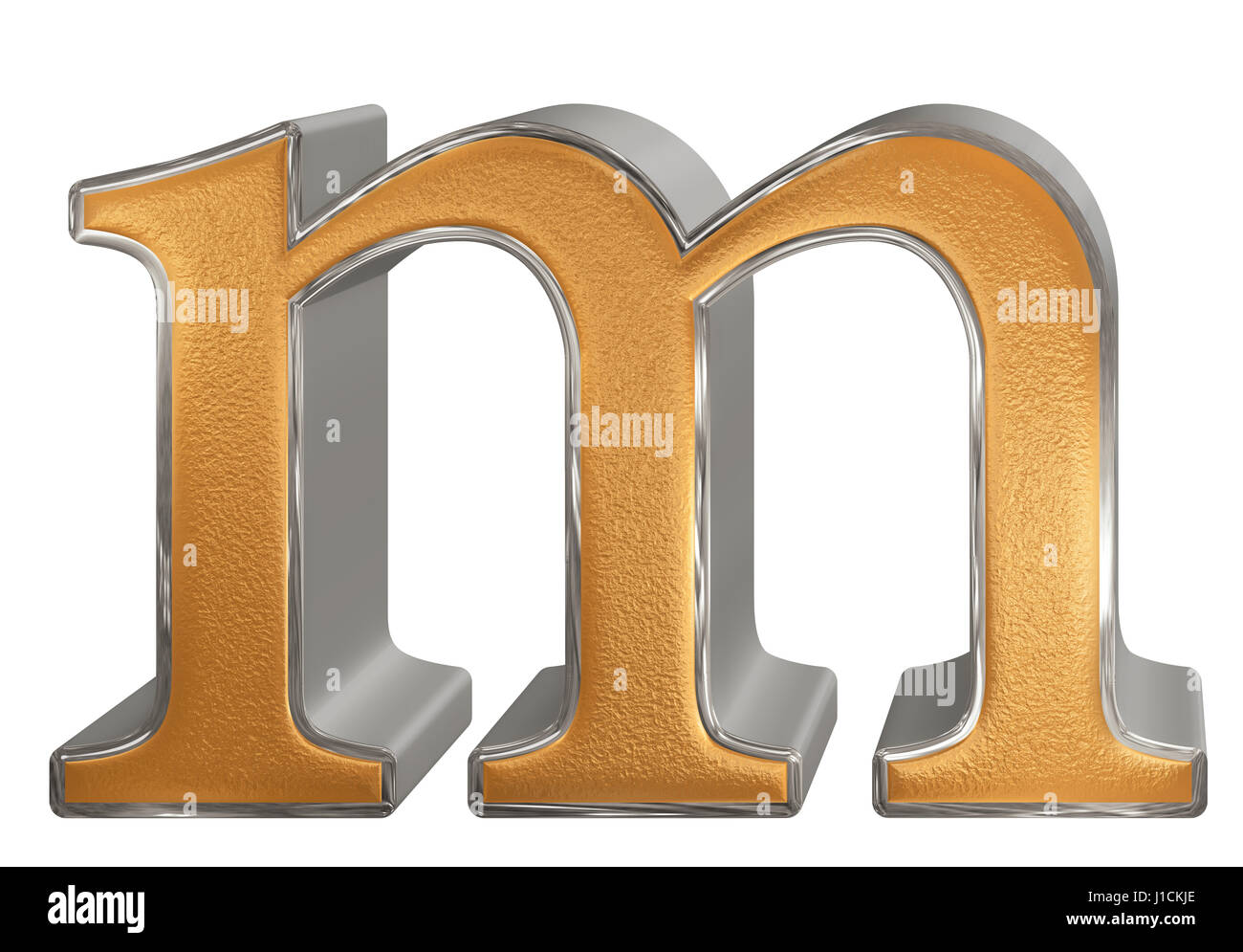 Lowercase letter M, isolated on white, with clipping path, 3D ...