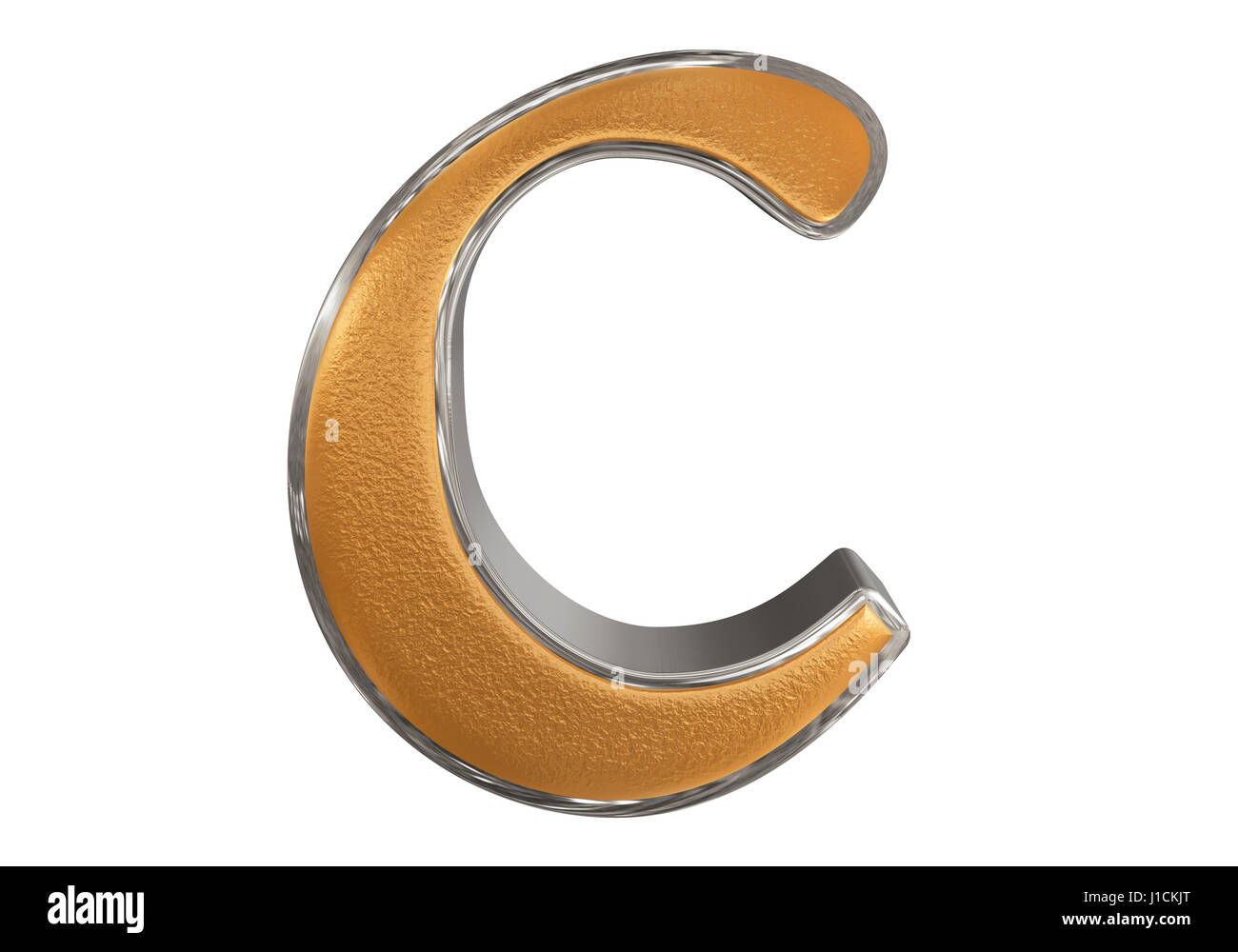 Lowercase letter C, isolated on white, with clipping path, 3D ...