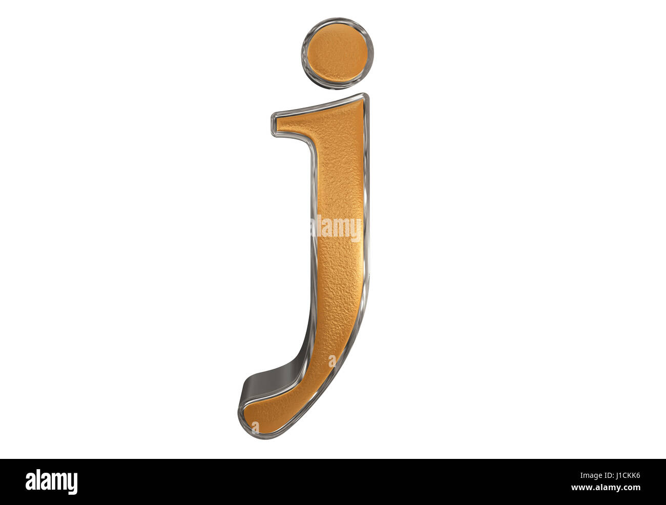 Lowercase letter J, isolated on white, with clipping path, 3D ...