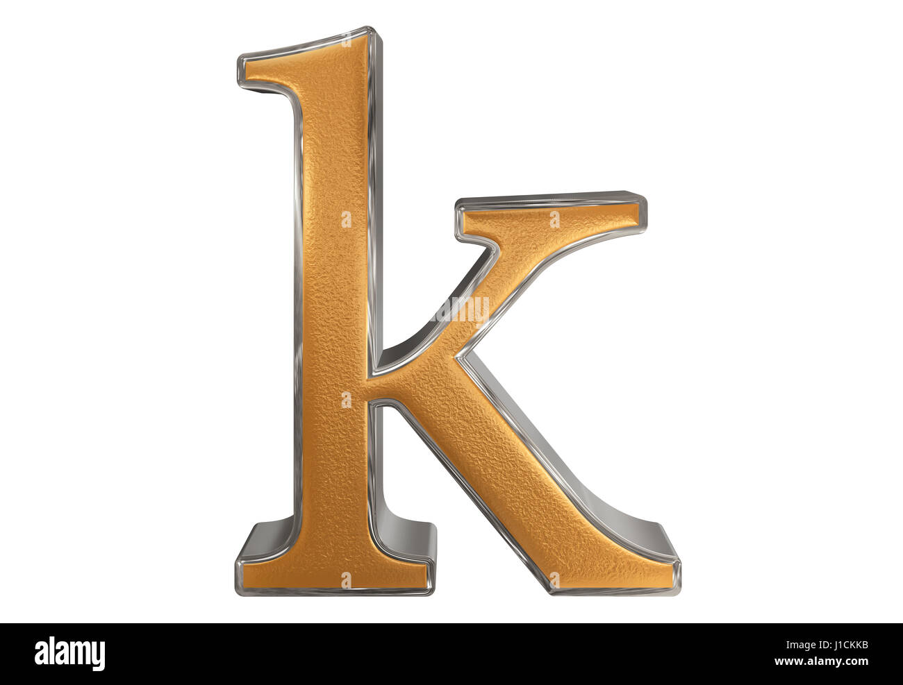 Lowercase letter K, isolated on white, with clipping path, 3D ...