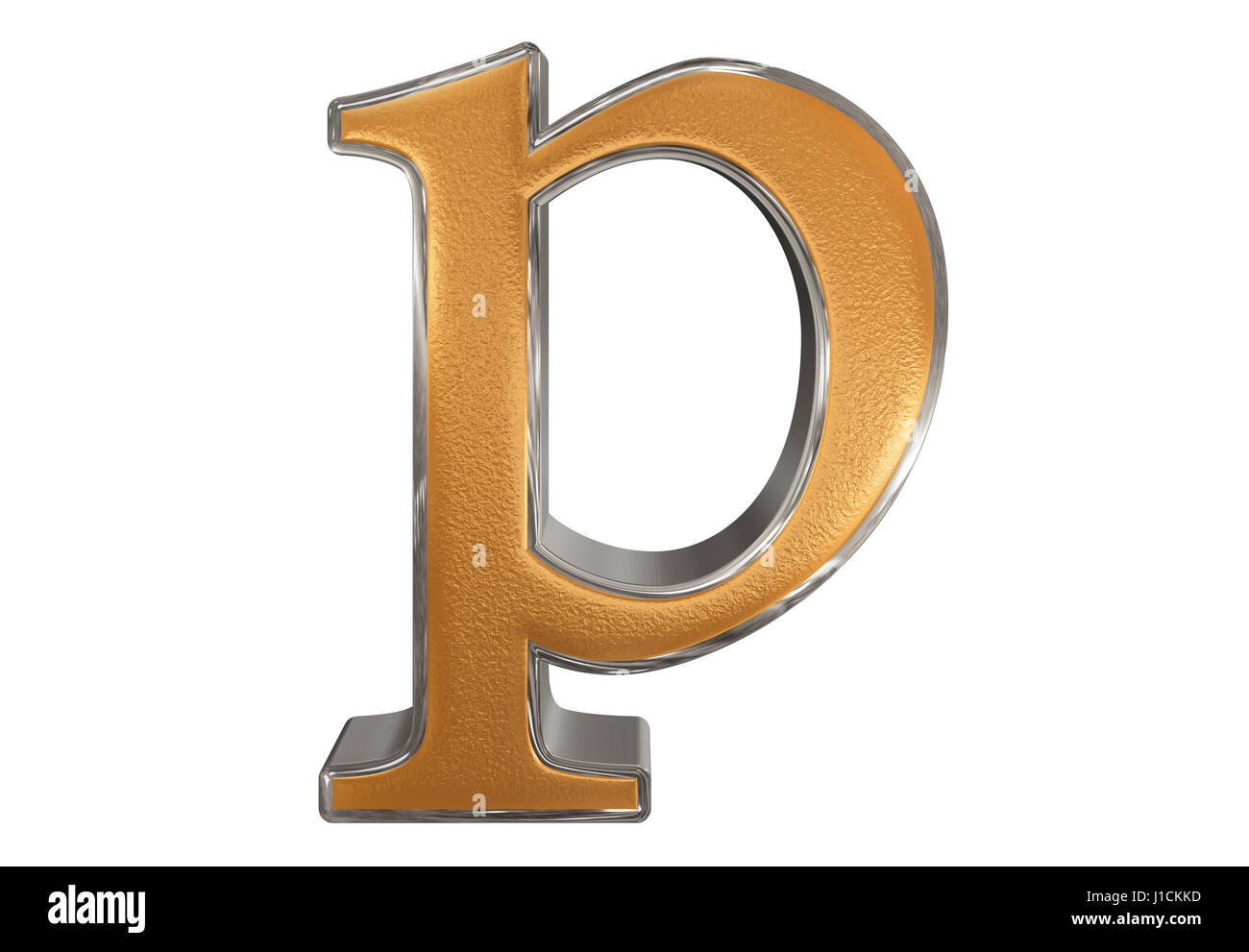 Lowercase letter P, isolated on white, with clipping path, 3D ...