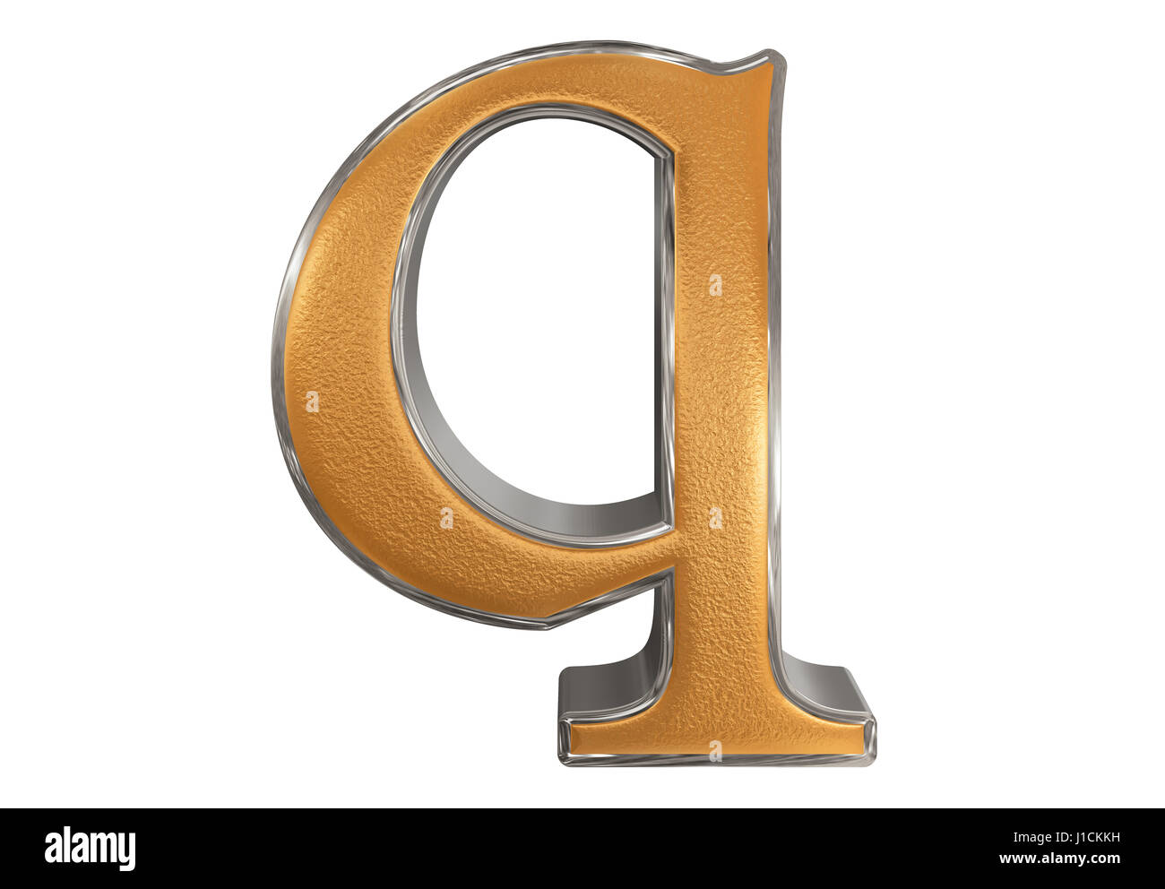 Lowercase letter Q, isolated on white, with clipping path, 3D ...