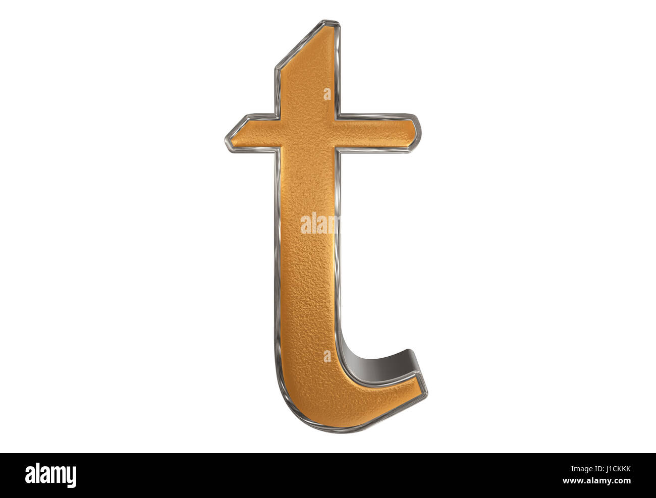 Lowercase letter T, isolated on white, with clipping path, 3D ...