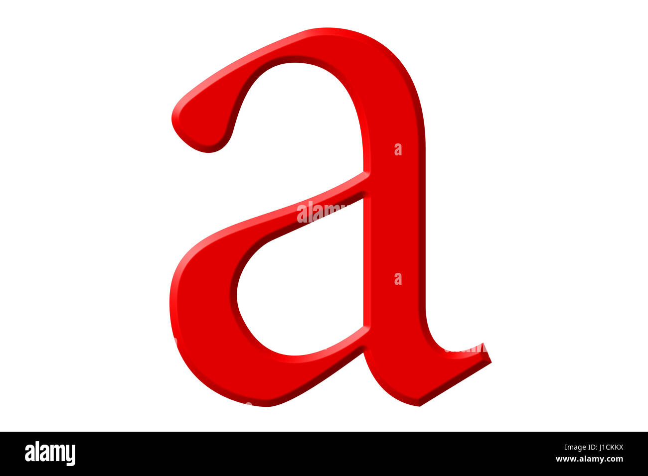 Lowercase letter A, isolated on white, with clipping path, 3D ...