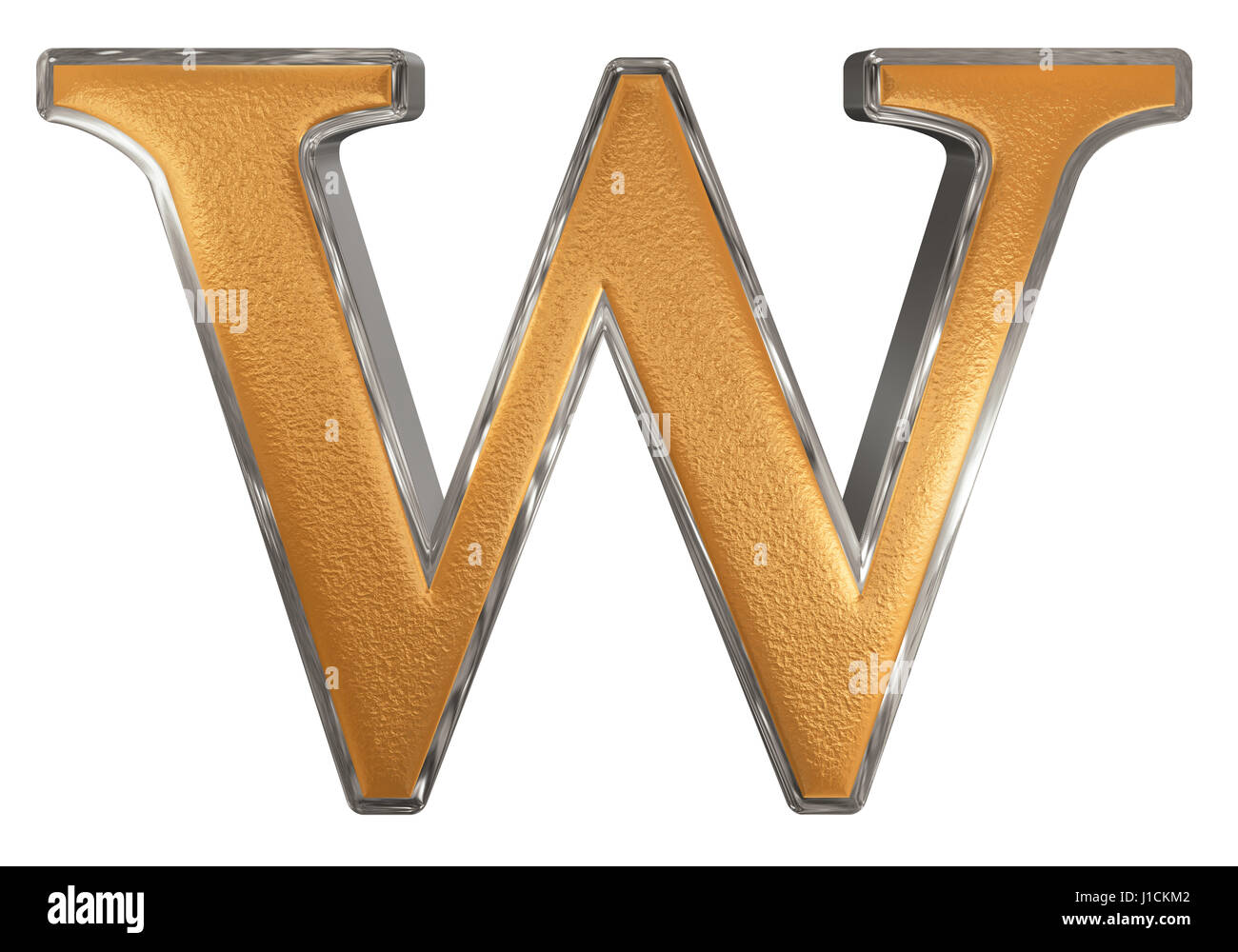 Lowercase letter W, isolated on white, with clipping path, 3D ...