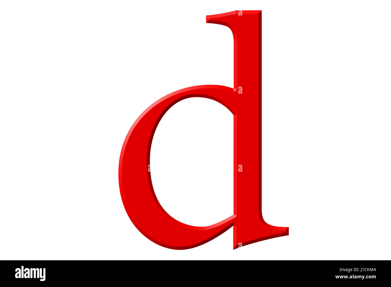 Lowercase letter D, isolated on white, with clipping path, 3D ...