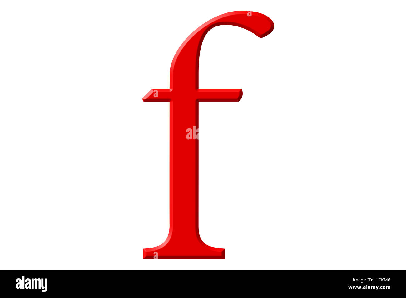 Lowercase letter F, isolated on white, with clipping path, 3D ...