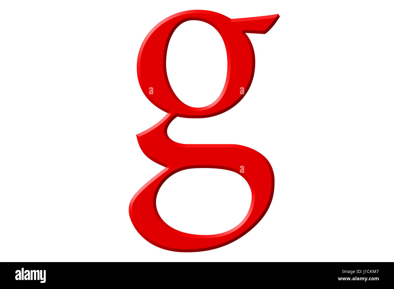 Lowercase letter G, isolated on white, with clipping path, 3D ...