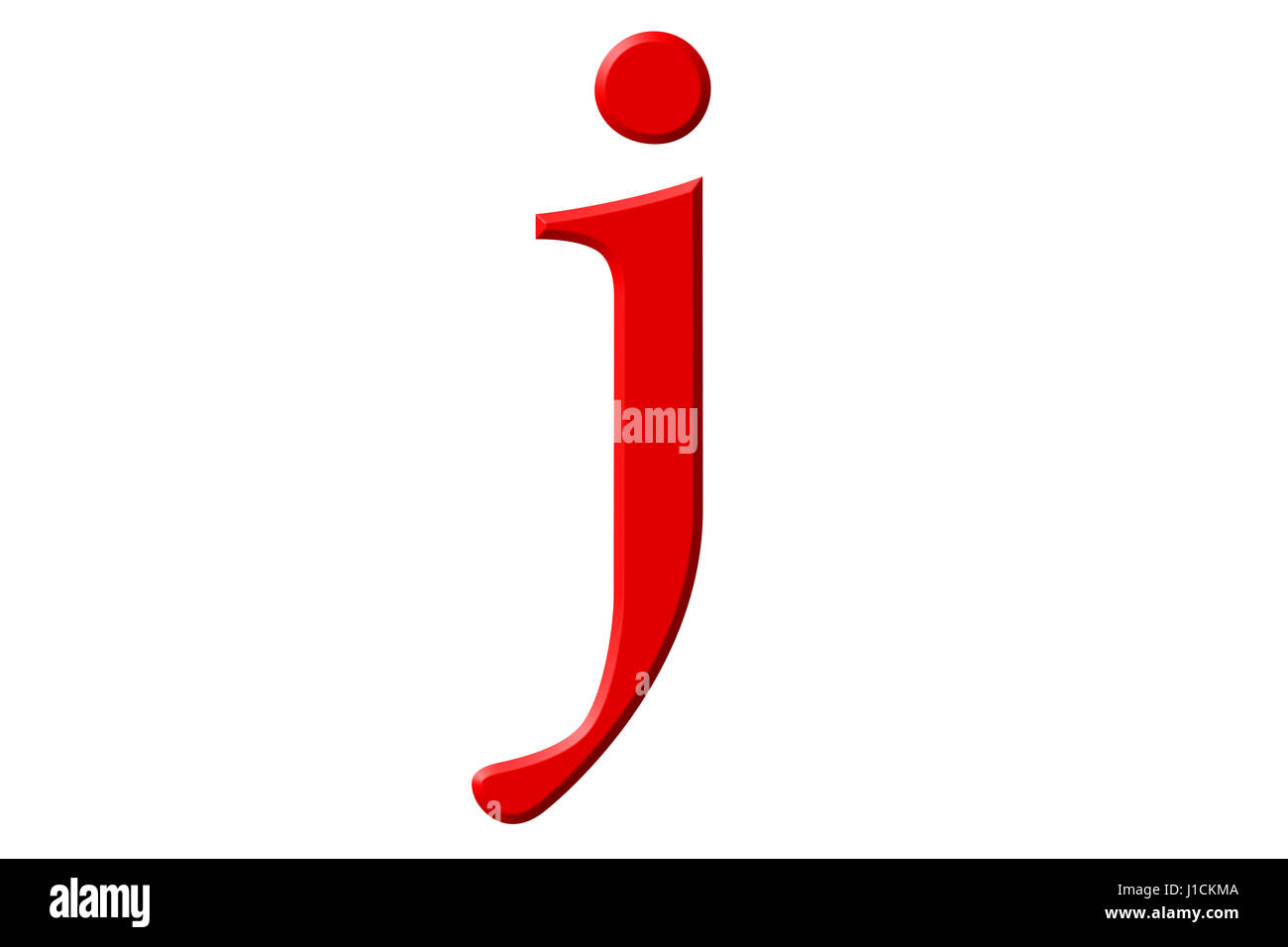 Lowercase letter J, isolated on white, with clipping path, 3D ...