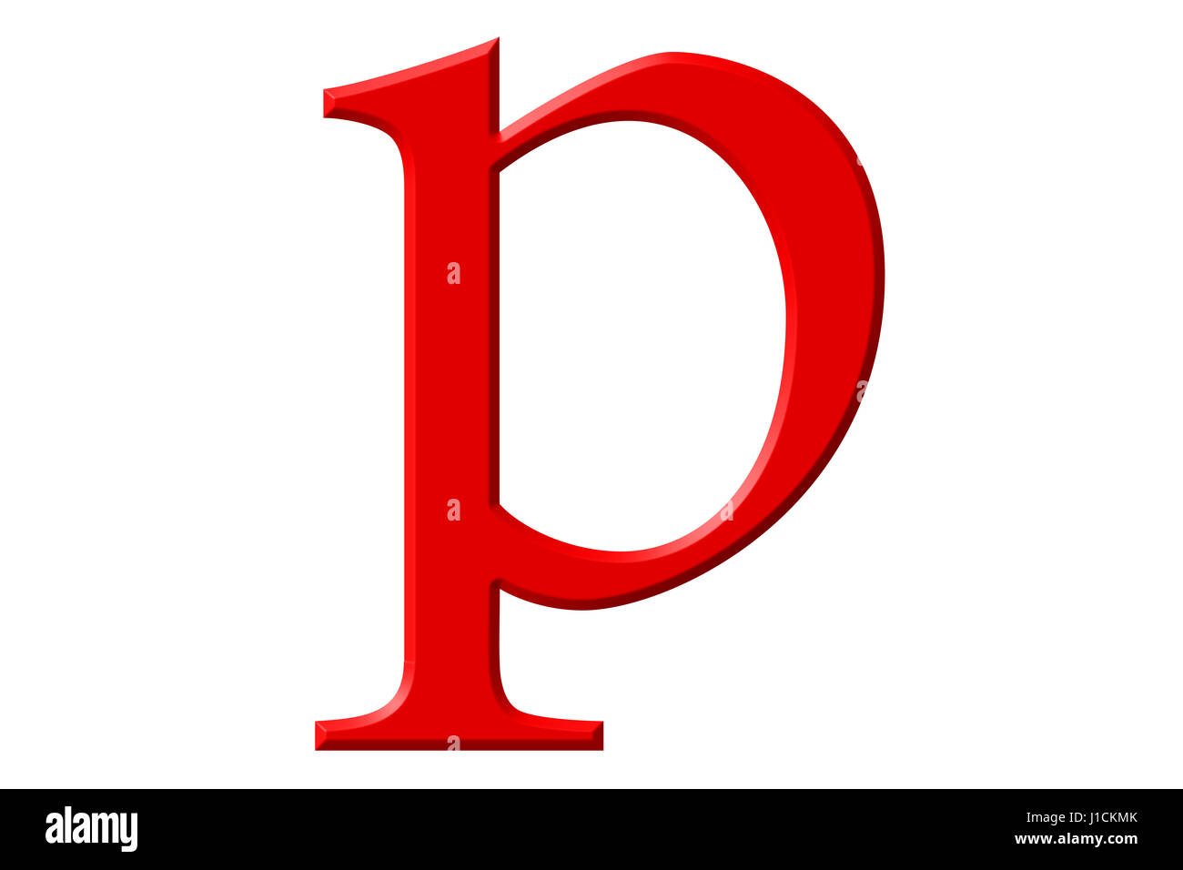 Lowercase letter P, isolated on white, with clipping path, 3D ...