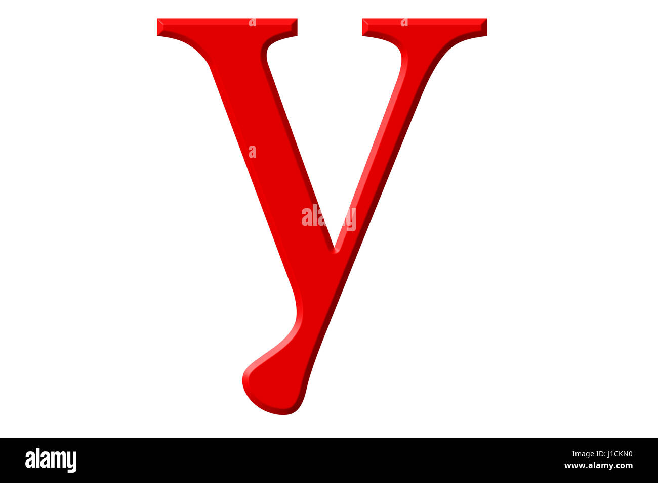 Lowercase letter Y, isolated on white, with clipping path, 3D ...