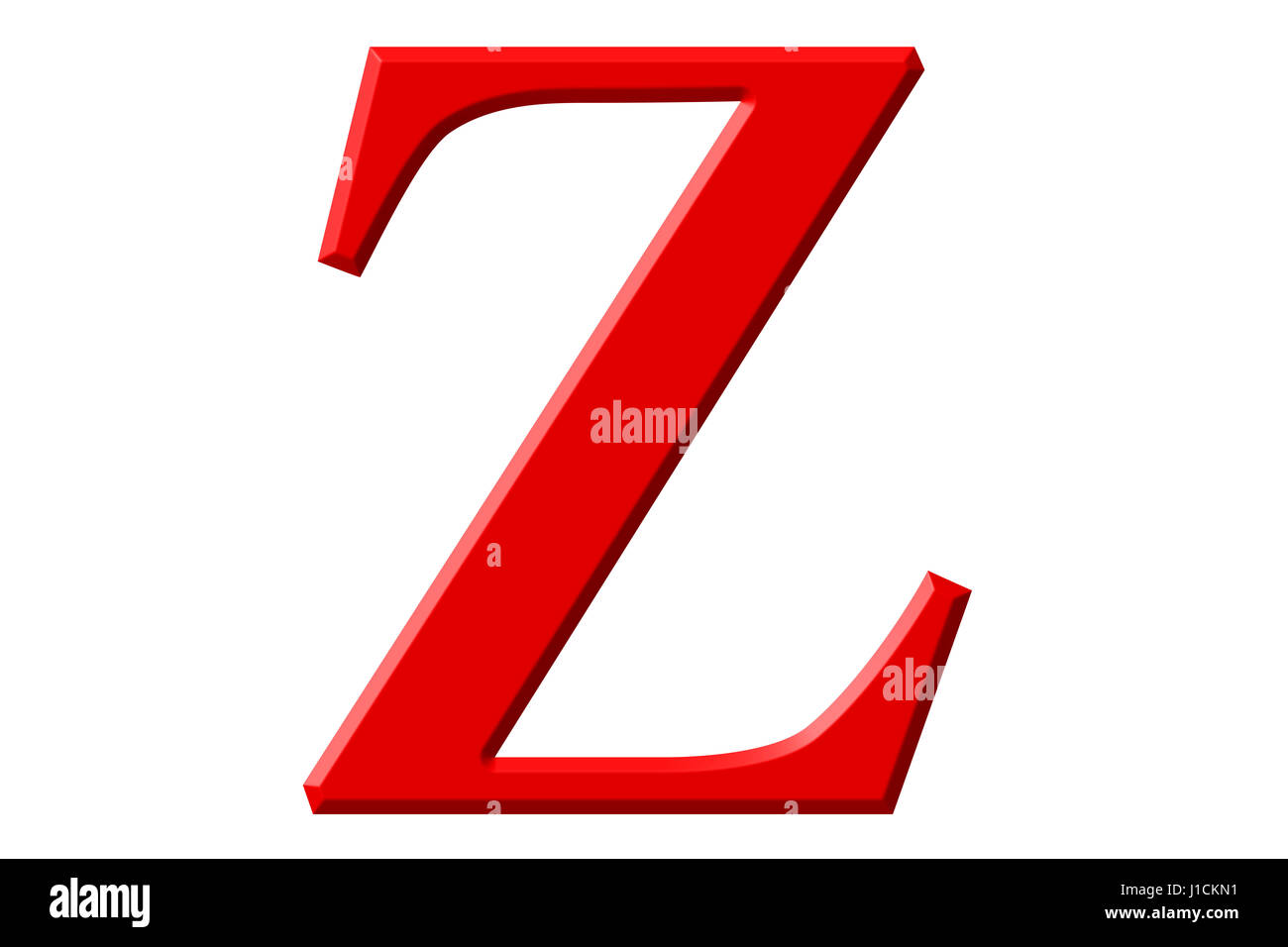 Lowercase letter Z, isolated on white, with clipping path, 3D ...