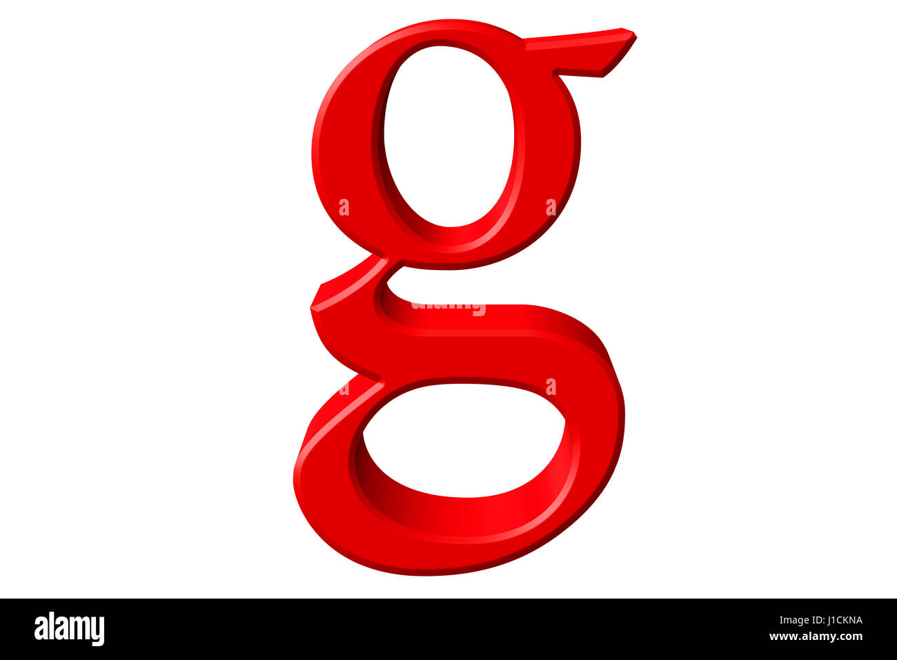 Lowercase letter G, isolated on white, with clipping path, 3D ...