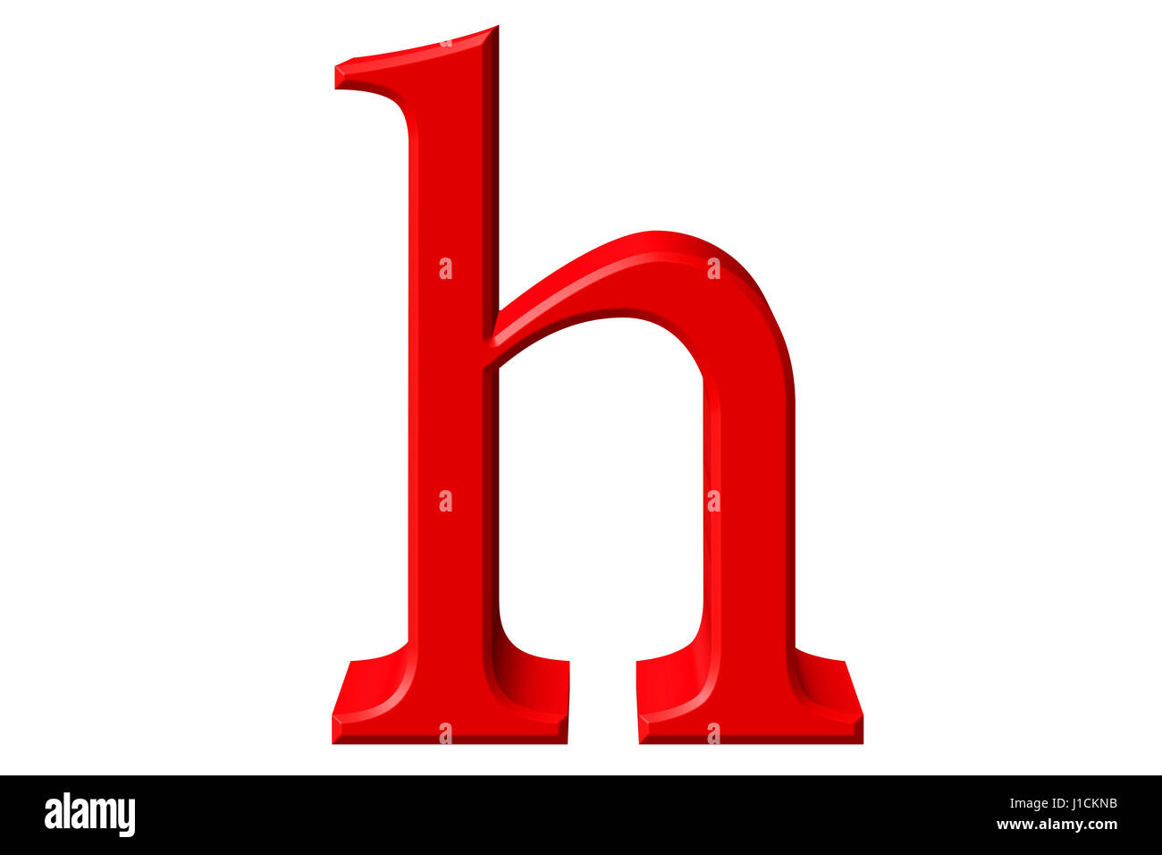 Lowercase letter H, isolated on white, with clipping path, 3D ...