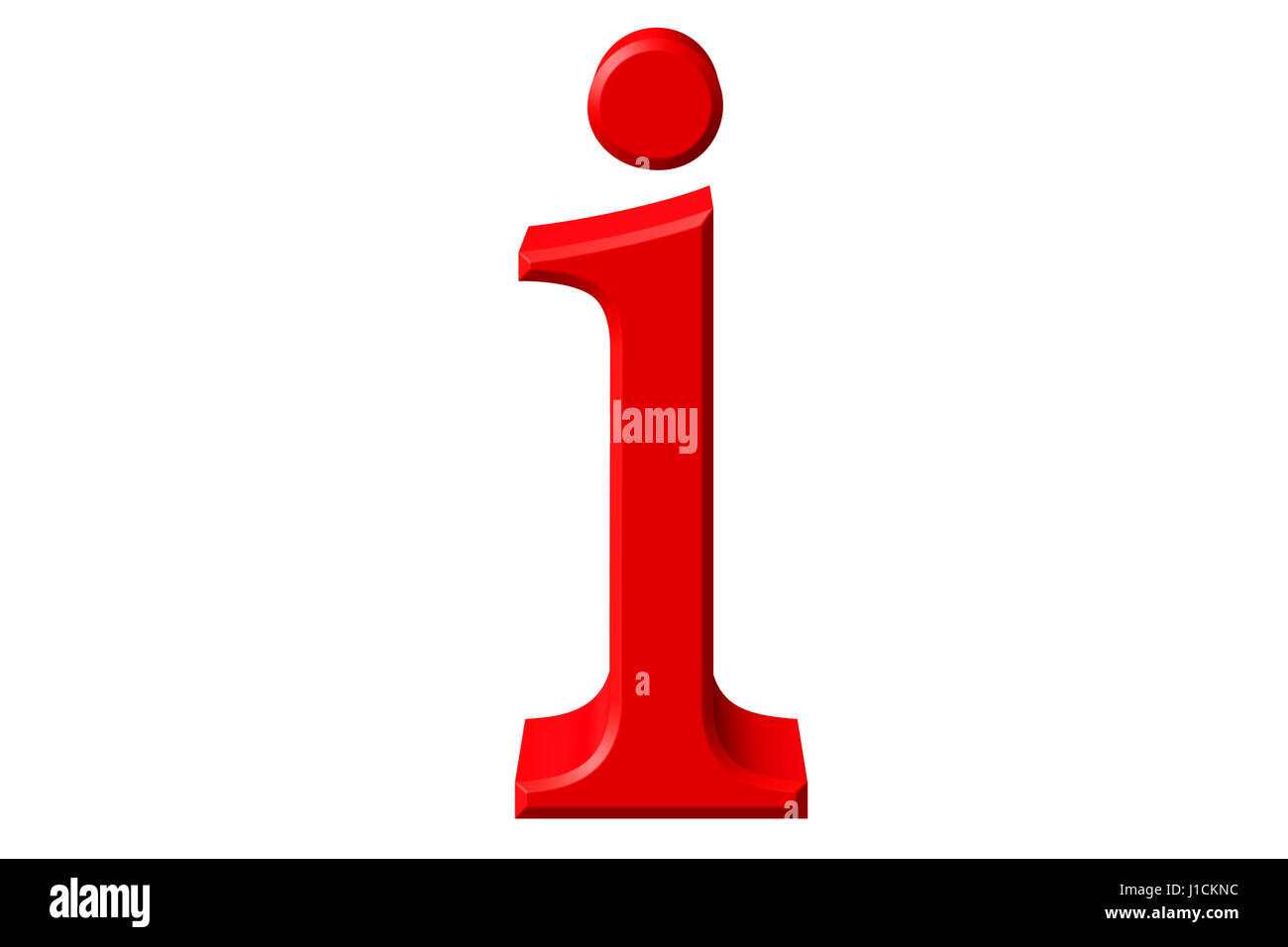 Lowercase letter I, isolated on white, with clipping path, 3D ...