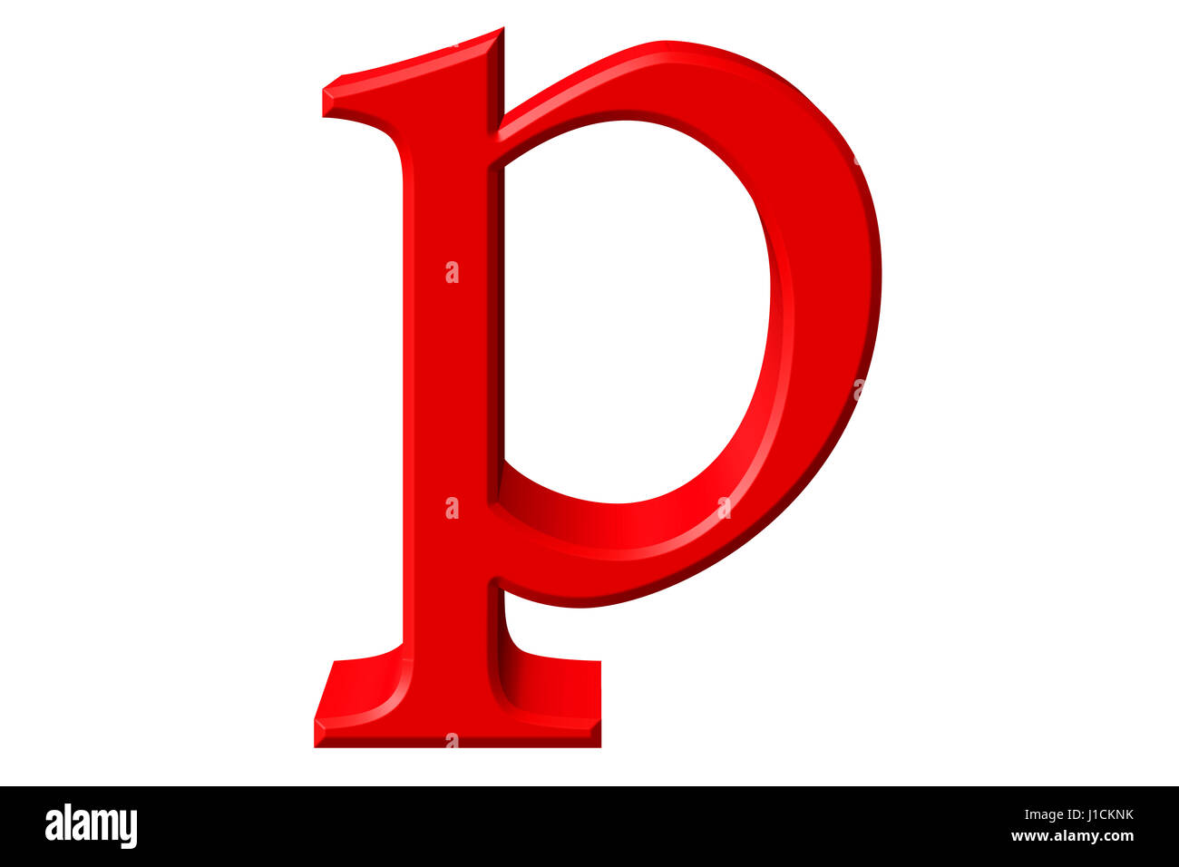 Lowercase letter P, isolated on white, with clipping path, 3D ...