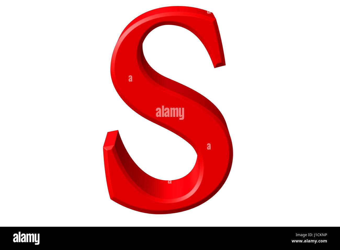 Lowercase letter S, isolated on white, with clipping path, 3D ...