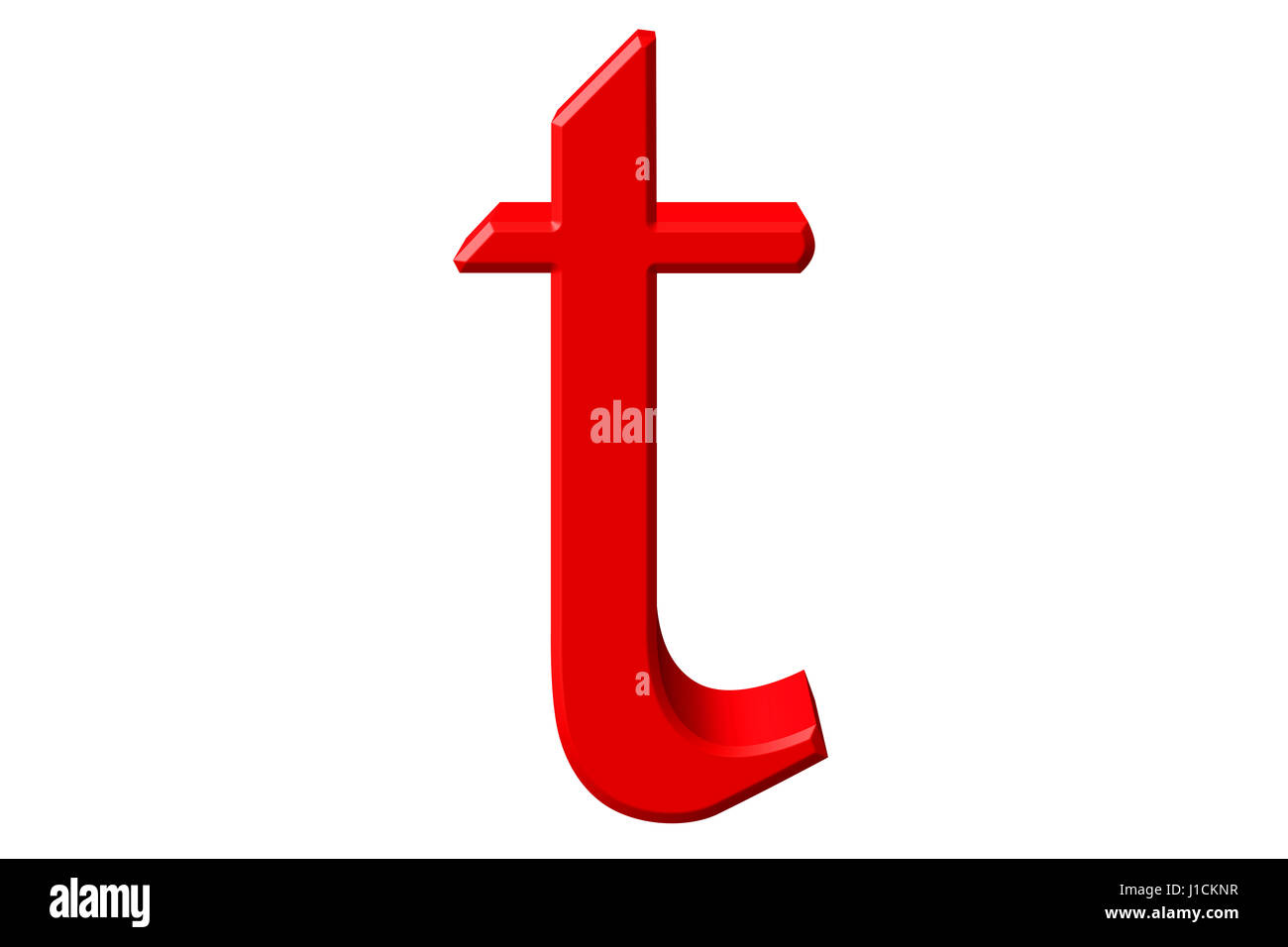 Lowercase letter T, isolated on white, with clipping path, 3D ...