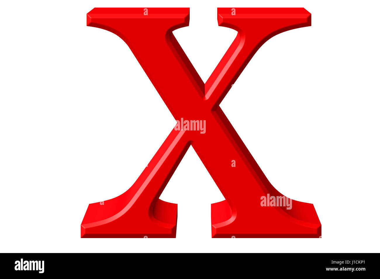 Lowercase letter X, isolated on white, with clipping path, 3D ...