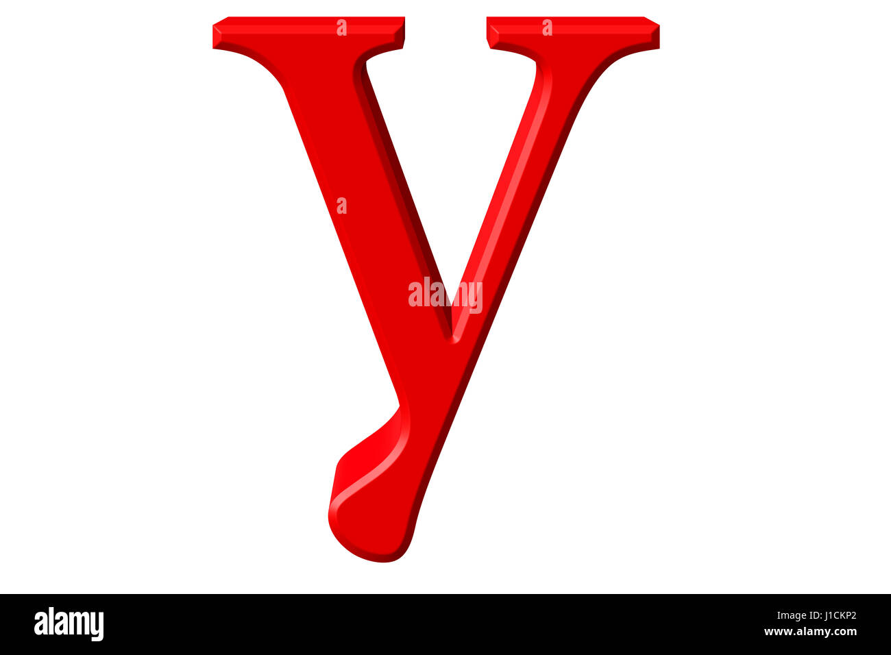 Lowercase letter Y, isolated on white, with clipping path, 3D ...