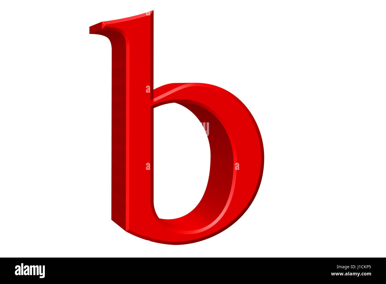 Lowercase letter B, isolated on white, with clipping path, 3D ...