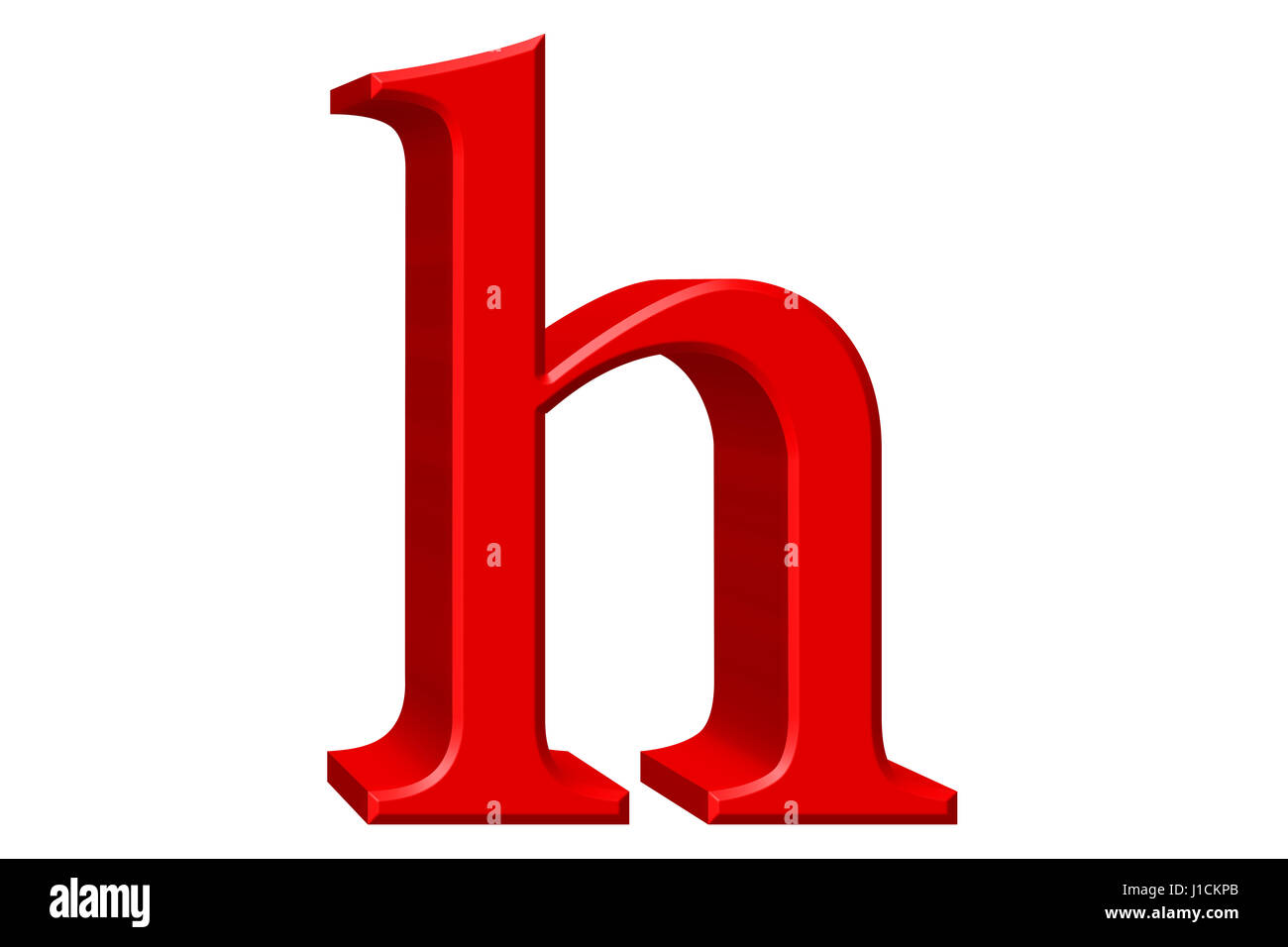 Lowercase letter H, isolated on white, with clipping path, 3D ...