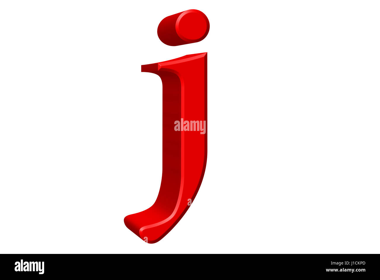 Lowercase letter J, isolated on white, with clipping path, 3D illustration Stock Photo - Alamy