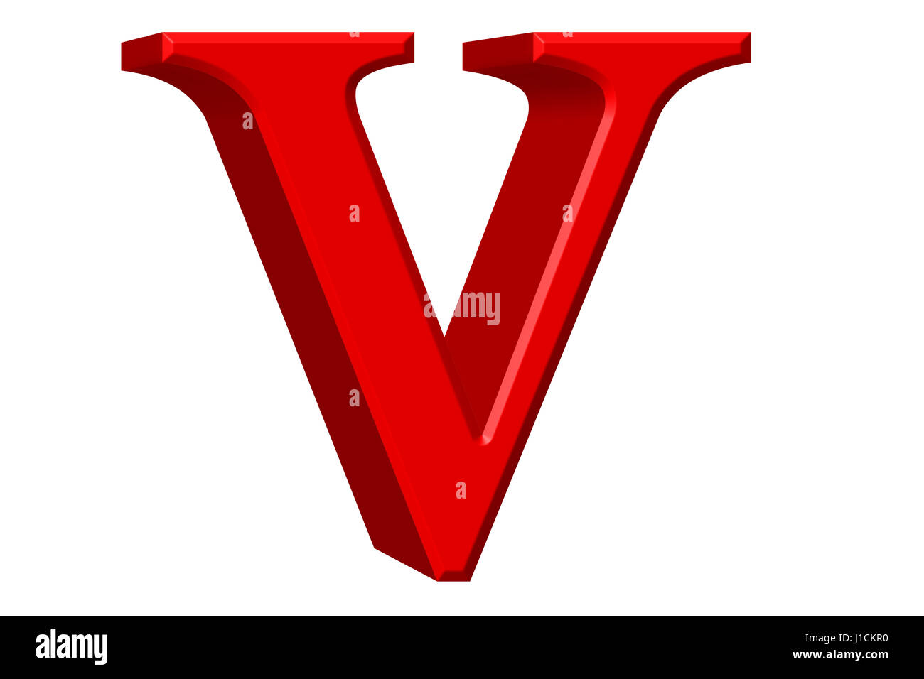 Lowercase letter V, isolated on white, with clipping path, 3D ...