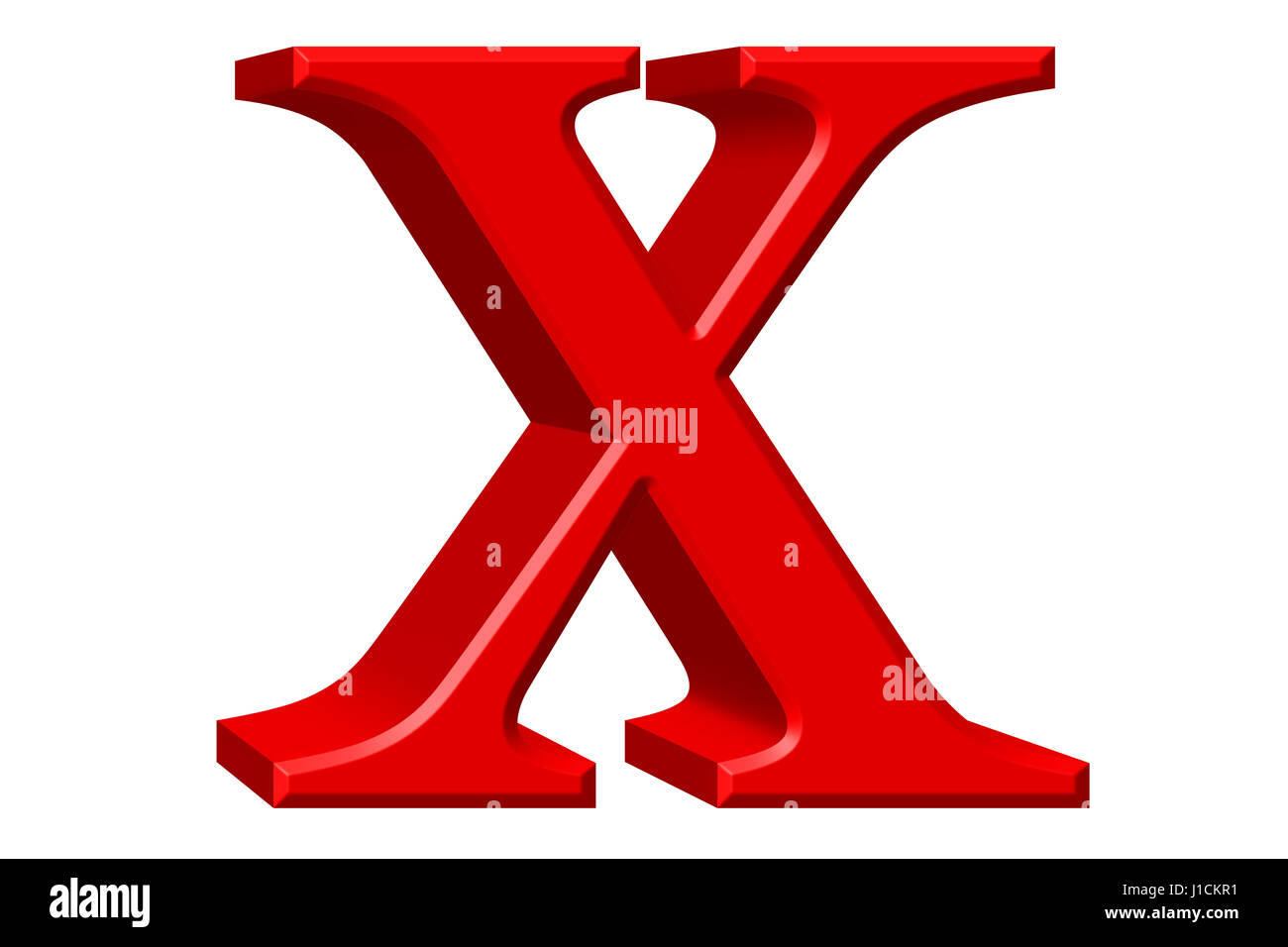 Lowercase letter X, isolated on white, with clipping path, 3D ...