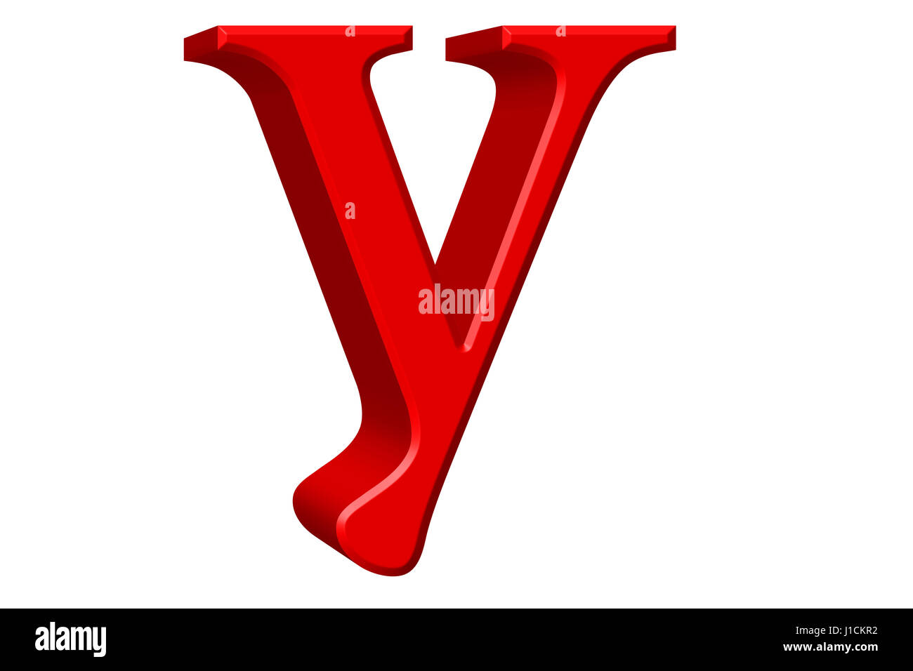 Lowercase letter Y, isolated on white, with clipping path, 3D ...