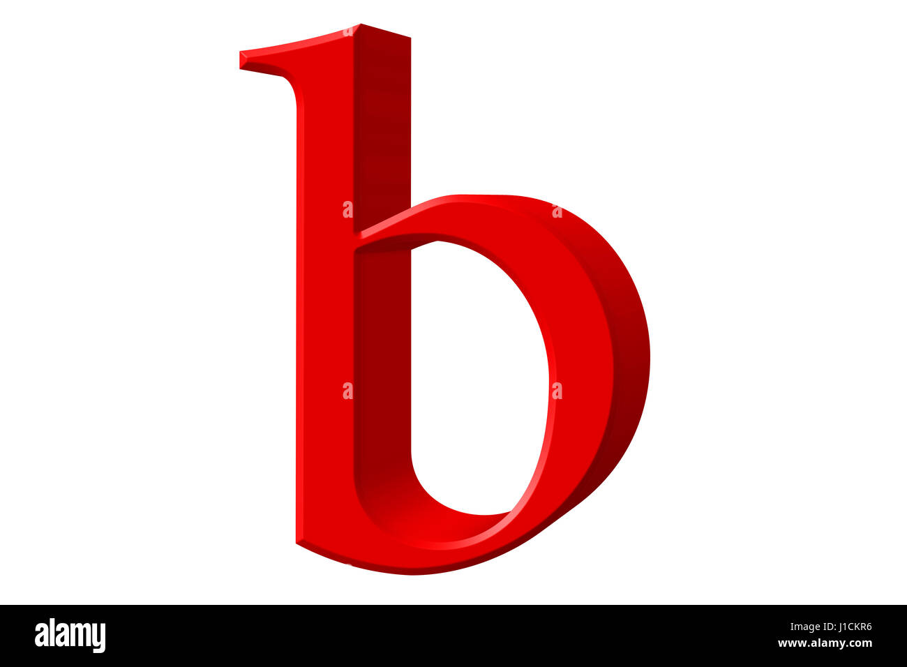 Lowercase letter B, isolated on white, with clipping path, 3D ...