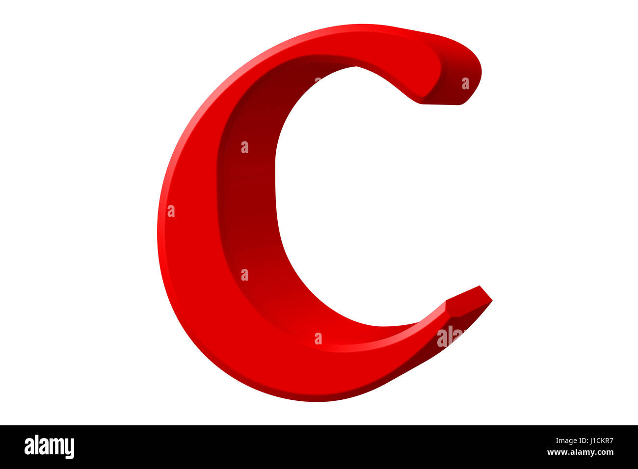 Lowercase letter C, isolated on white, with clipping path, 3D ...