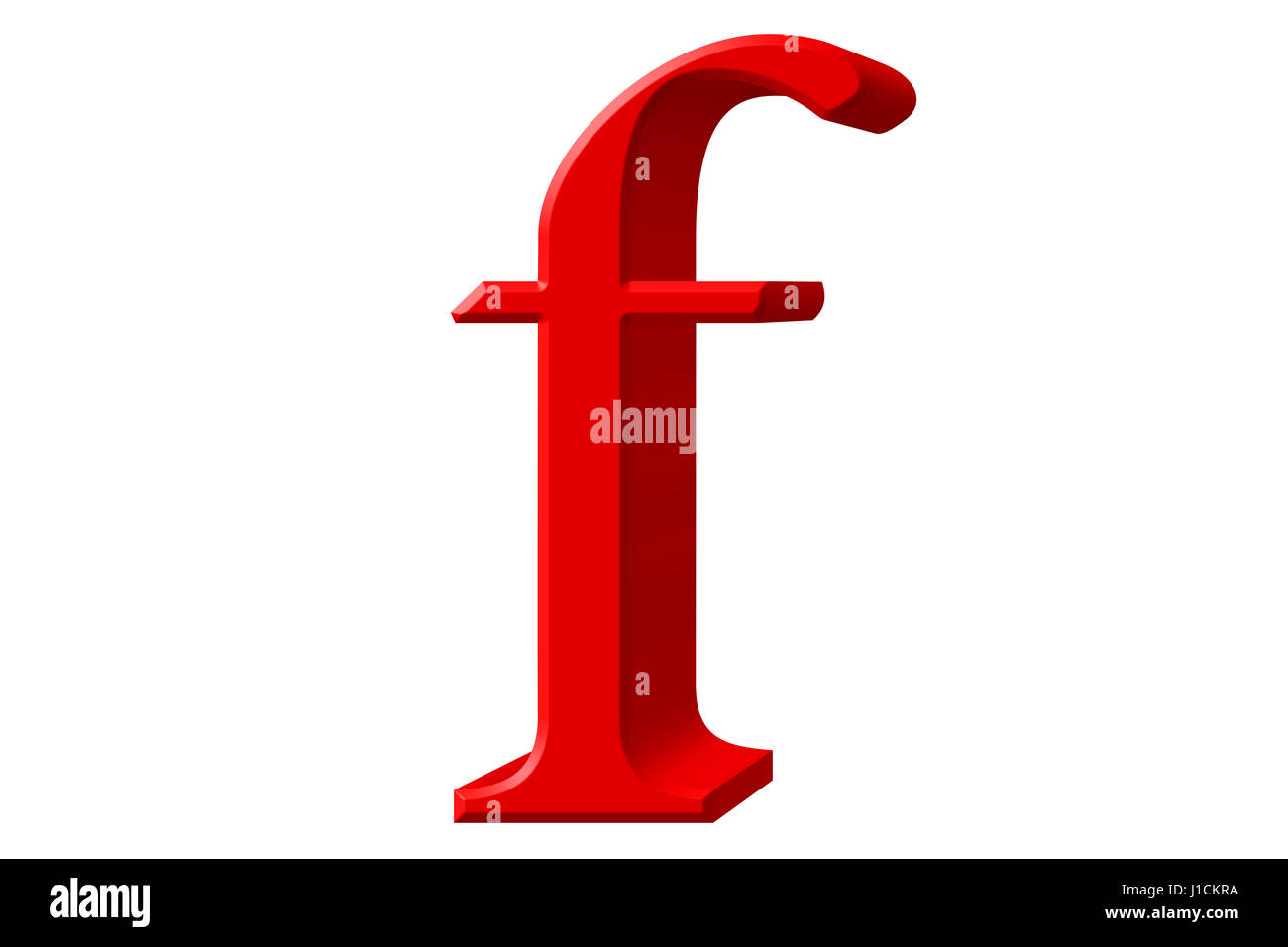 Lowercase letter F, isolated on white, with clipping path, 3D ...