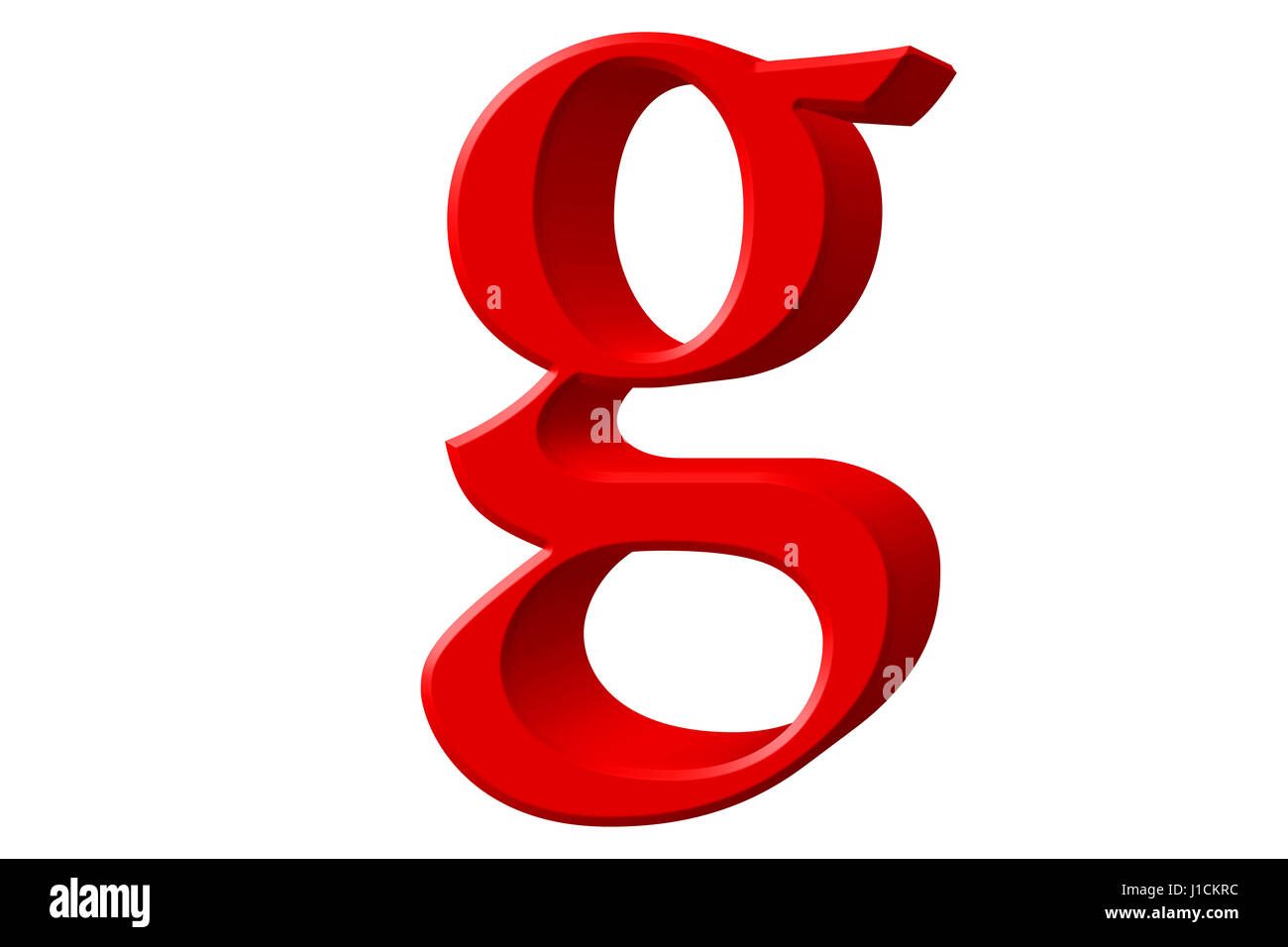 Lowercase letter G, isolated on white, with clipping path, 3D ...