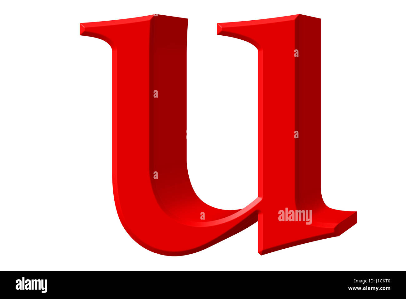 Lowercase letter U, isolated on white, with clipping path, 3D ...