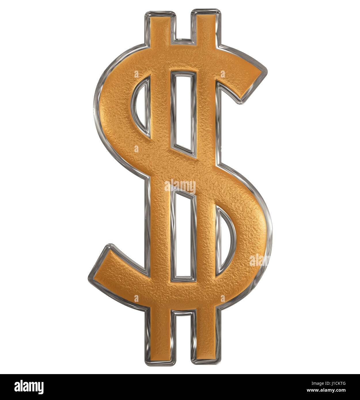 Symbol of American dollar, isolated on white background, 3D ...