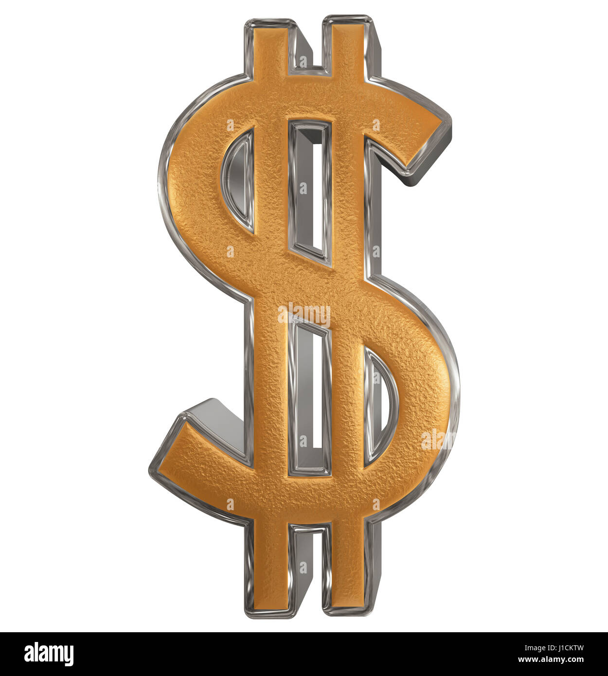 Symbol of American dollar, isolated on white background, 3D ...