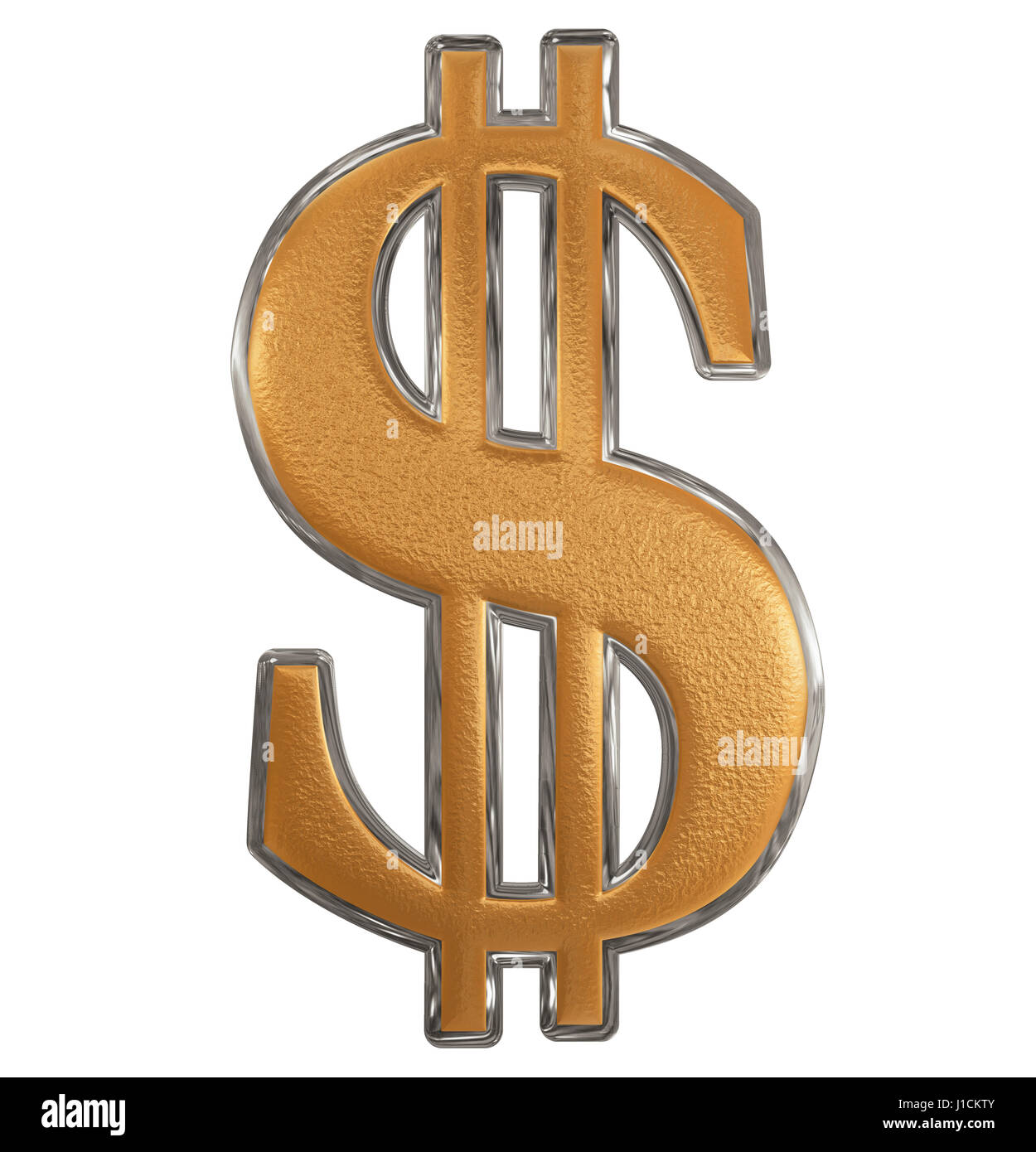 Symbol of American dollar, isolated on white background, 3D ...