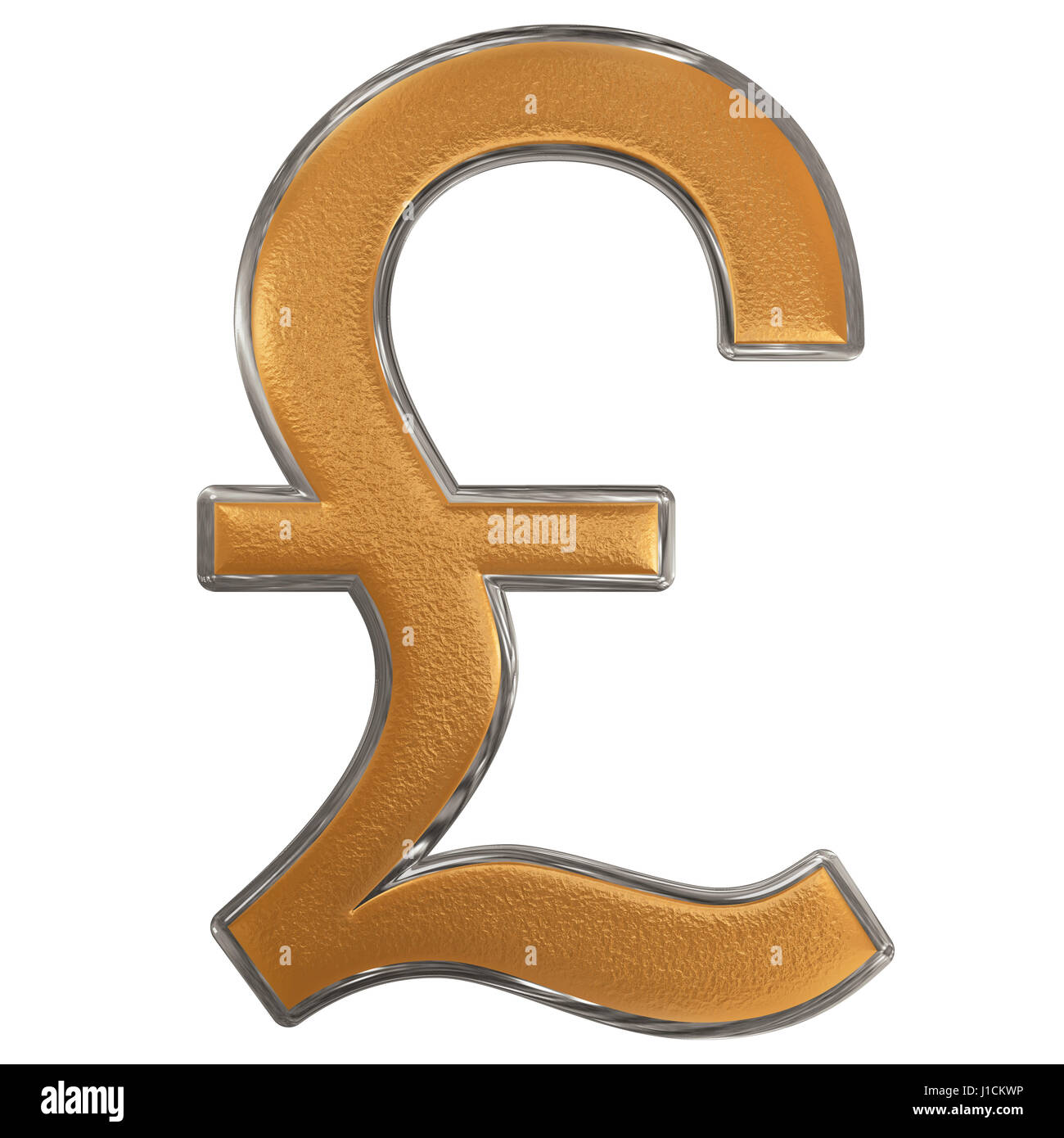 Symbol of British pound sterling, isolated on white background, 3D ...
