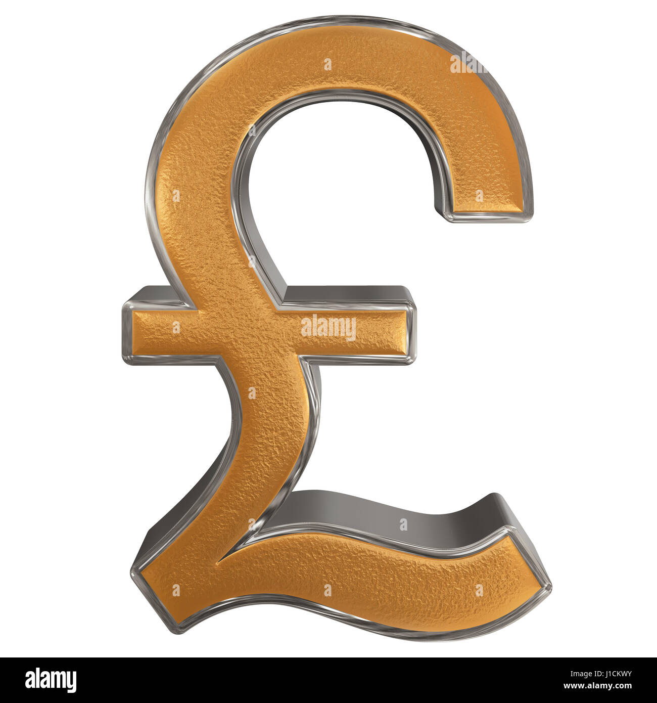 Symbol of British pound sterling, isolated on white background, 3D ...