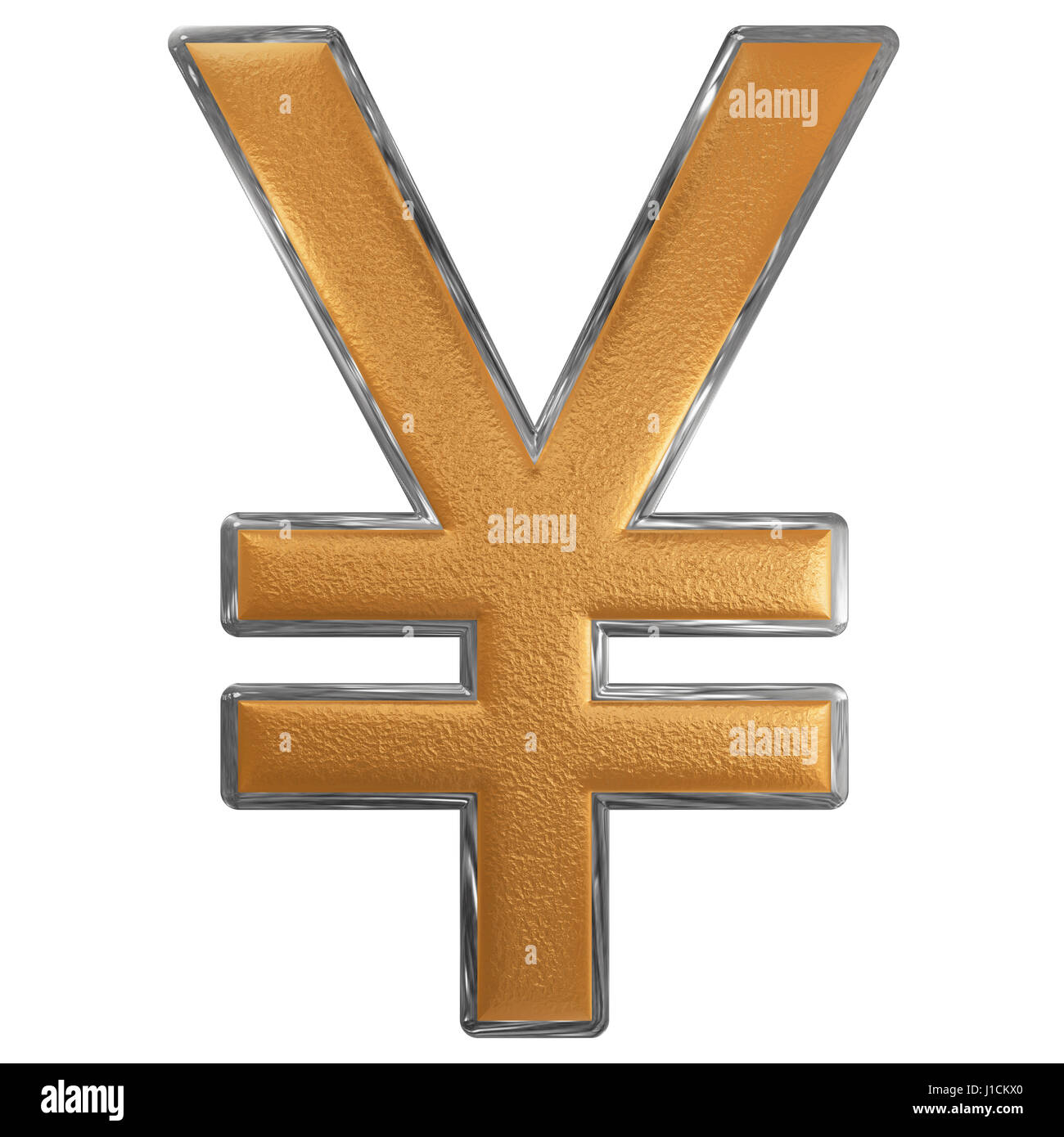 Symbol of Japanese yen, isolated on white background, 3D illustration ...