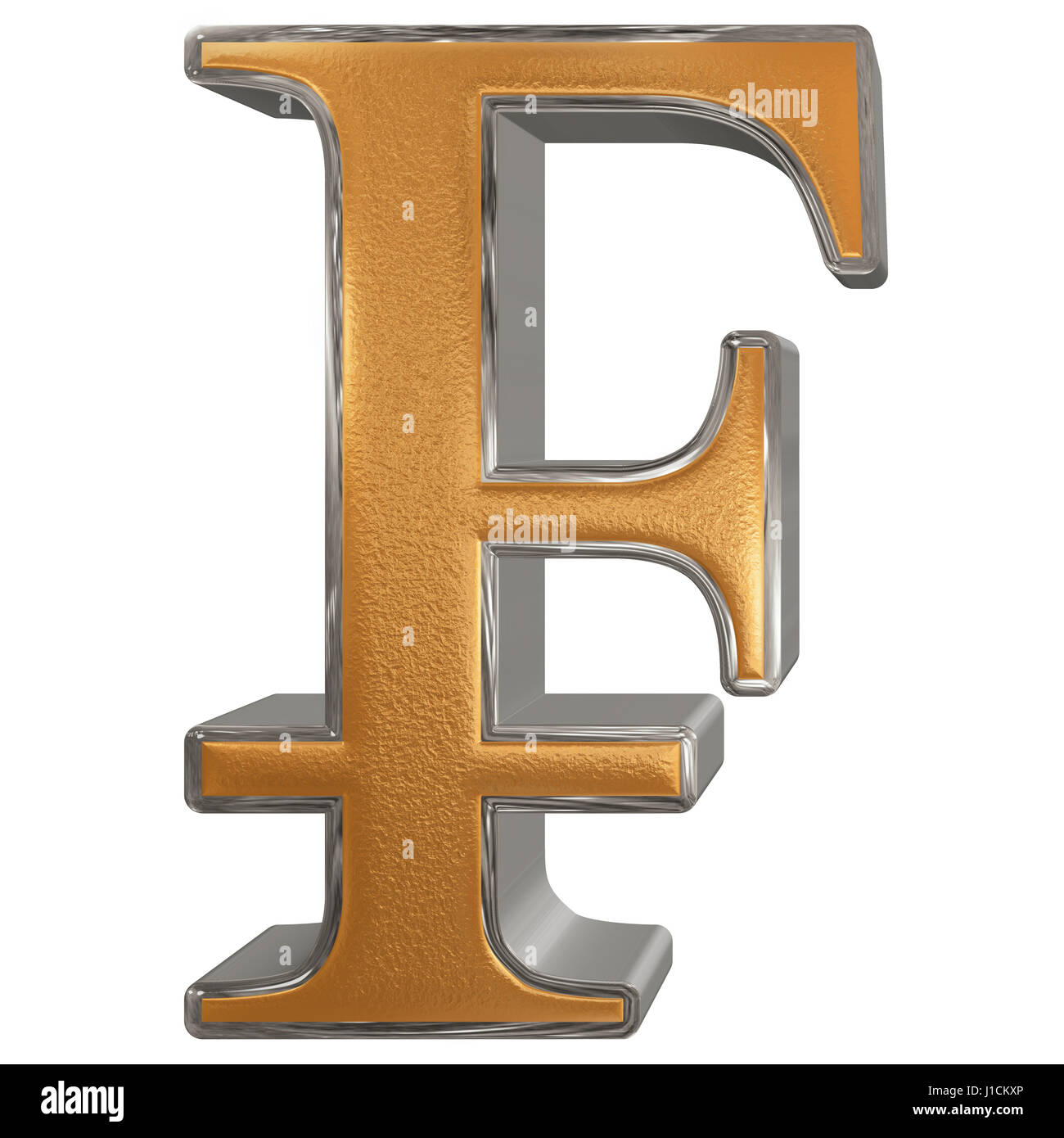 Symbol of French franc, isolated on white background, 3D illustration ...