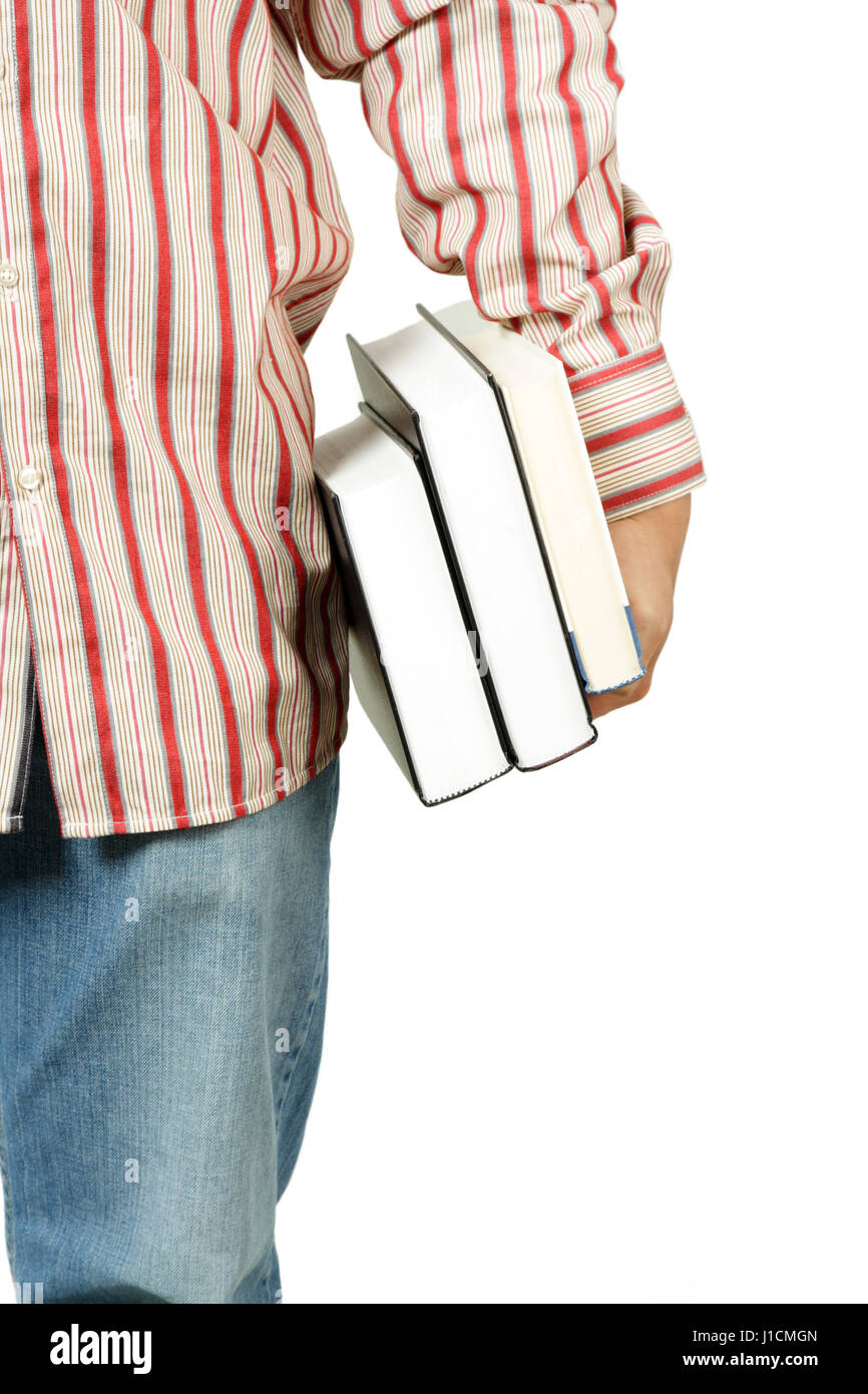 An isolated shot of a young college student carrying books Stock Photo ...