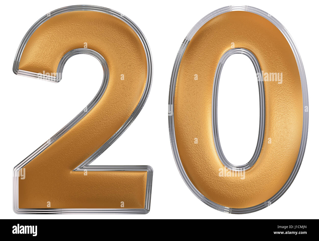 Numeral 20, twenty, isolated on white background, 3d render Stock Photo ...